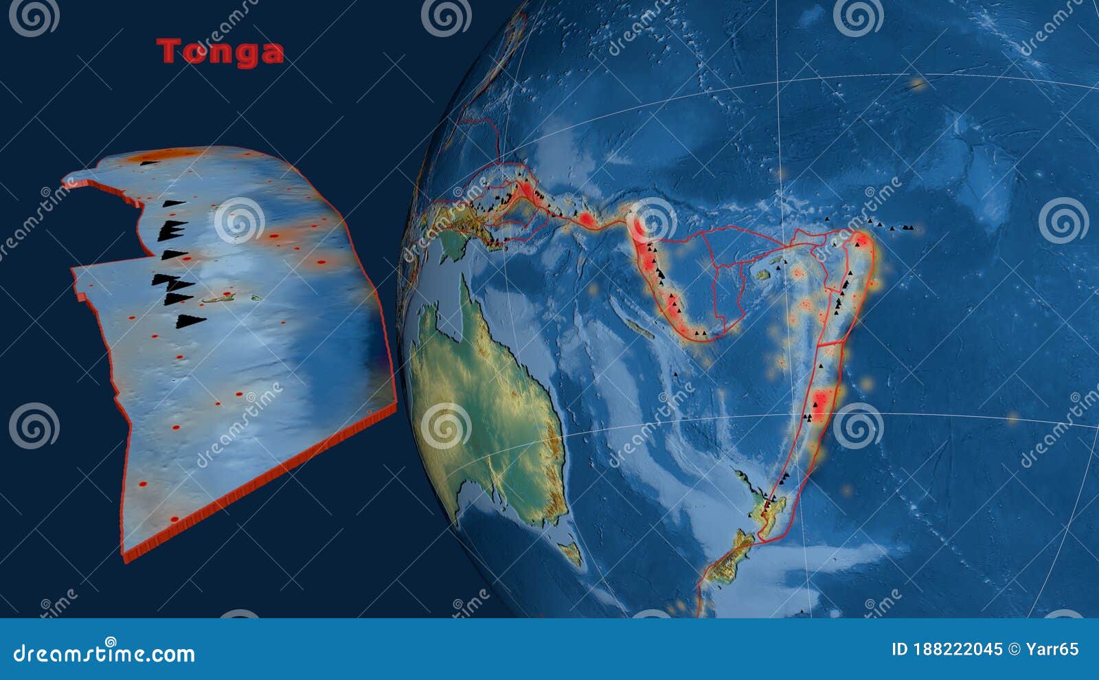 Tonga Plate Described and Presented - Relief Stock Illustration ...