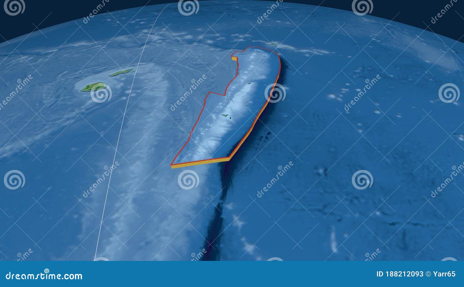 Tonga Plate Extruded - Topographic Stock Illustration - Illustration of ...