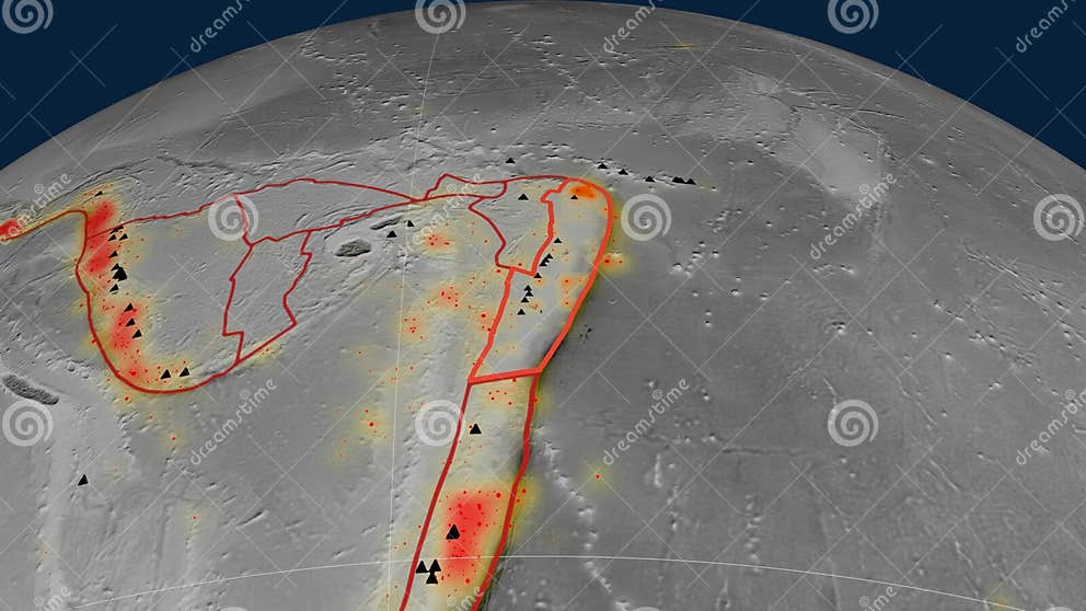 Tonga Plate Outlined - Grayscale Stock Illustration - Illustration of ...