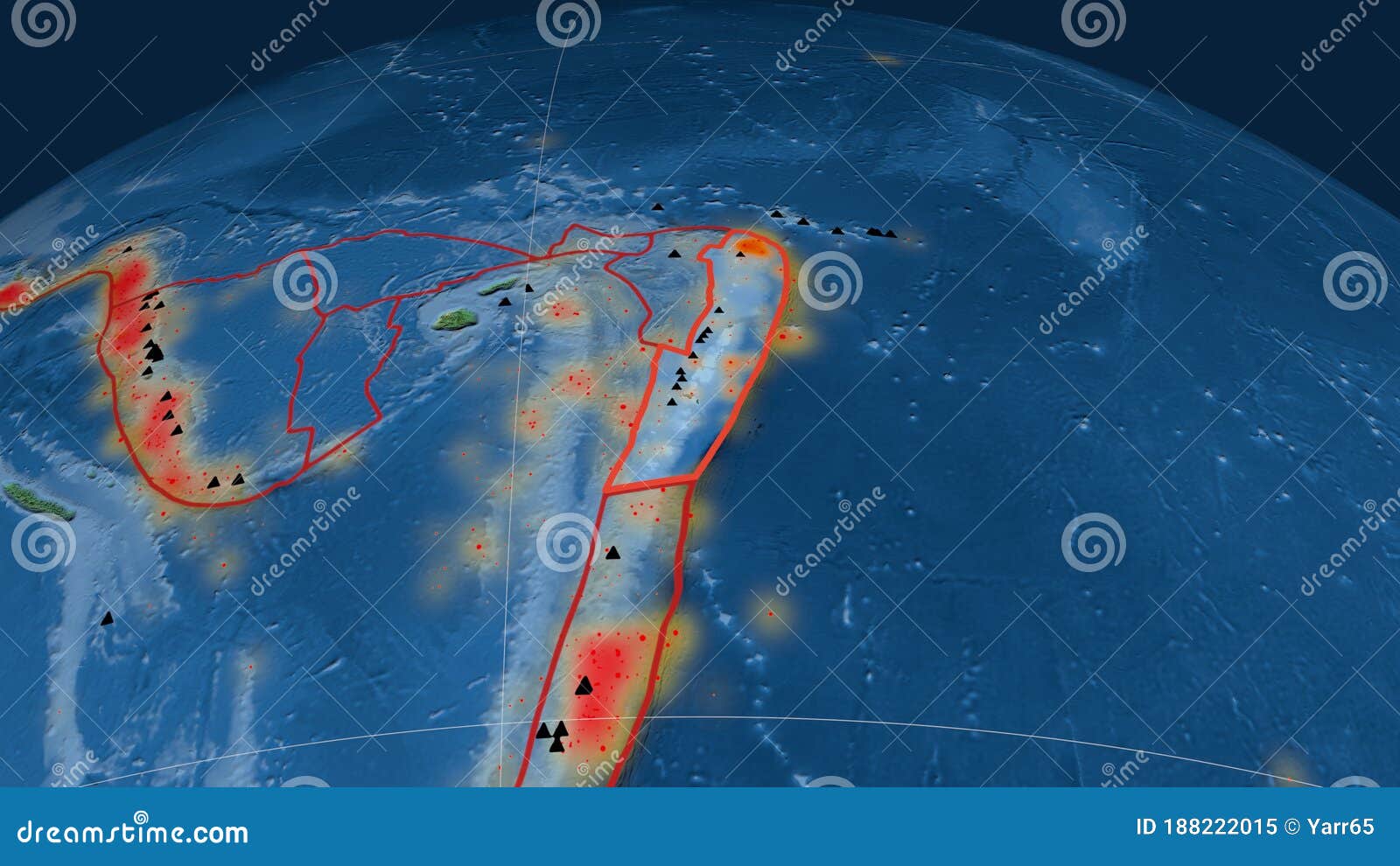 Tonga Plate Outlined - Natural Earth Stock Illustration - Illustration ...