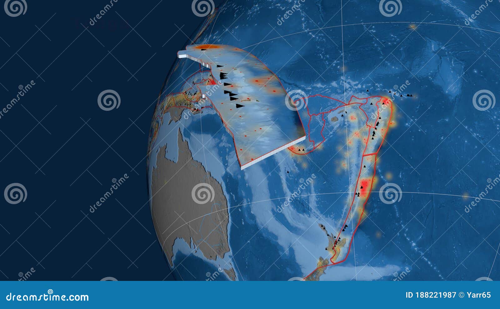 Tonga Plate Presented - Topo and Bathy Stock Illustration ...