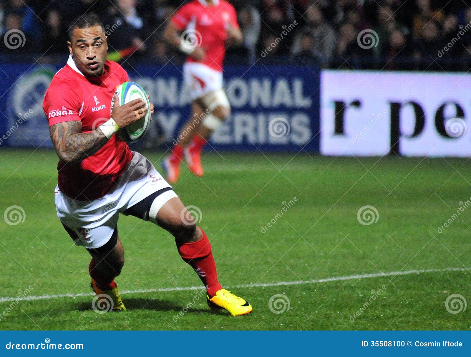 Tonga Rugby Player with Ball Editorial Image - Image of effort, group ...