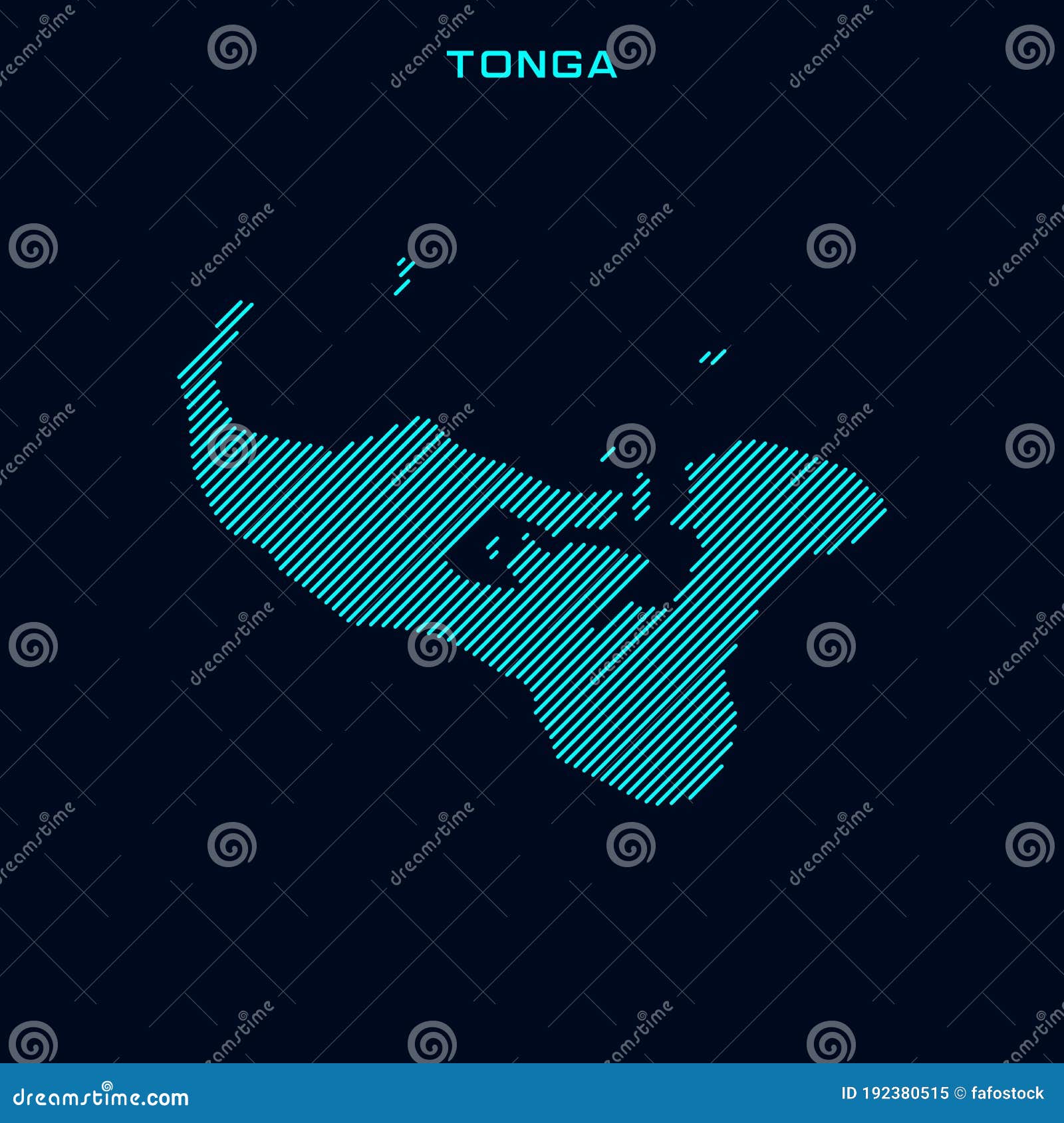 Tonga Striped Map Vector Design Template With Blue Background ...