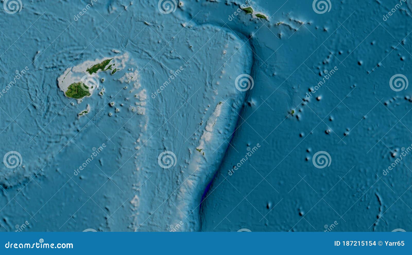 Tonga Tectonic Plate - Raster. Satellite Stock Illustration ...