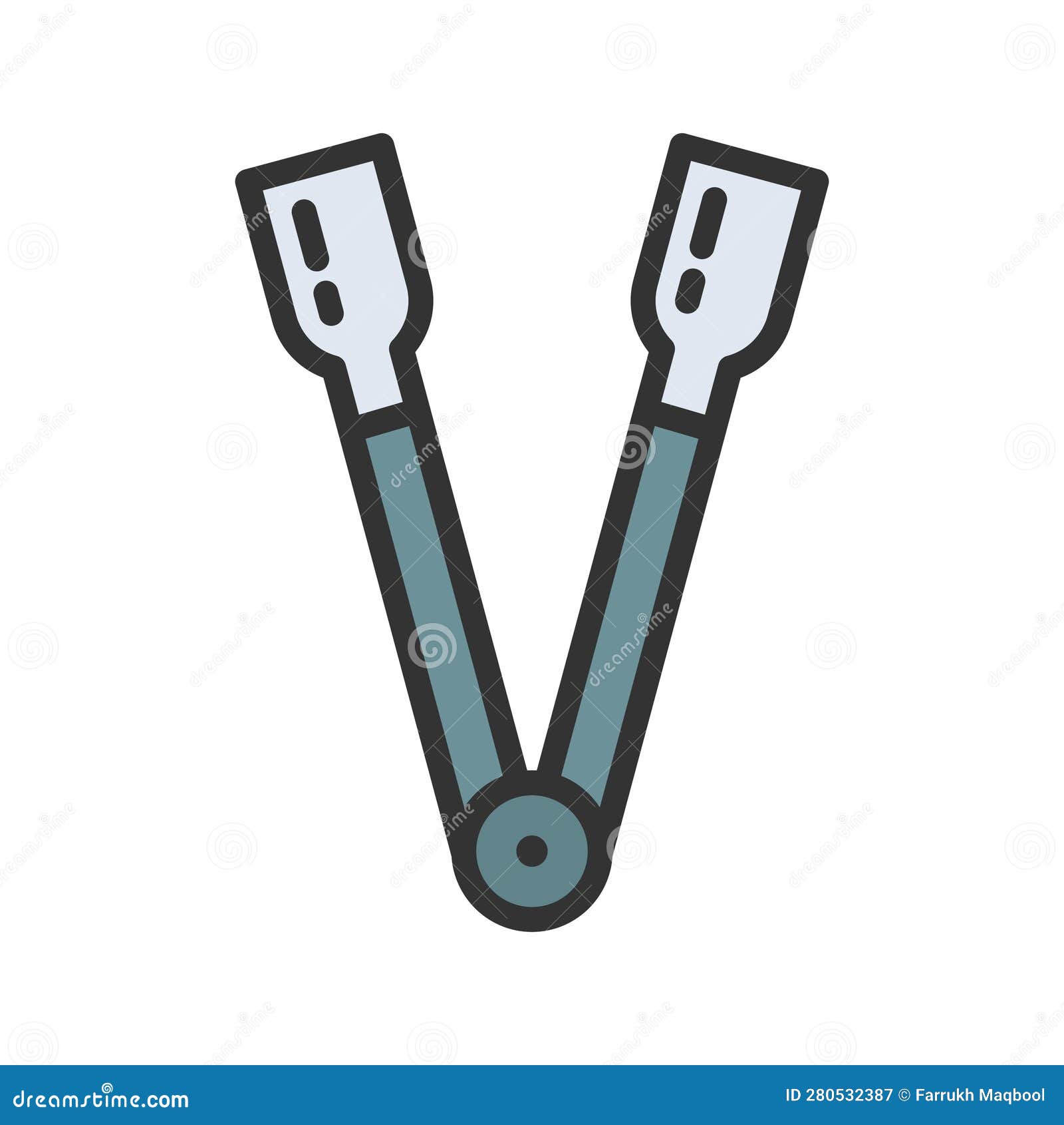 Tongs icon vector image. stock vector. Illustration of line - 280532387