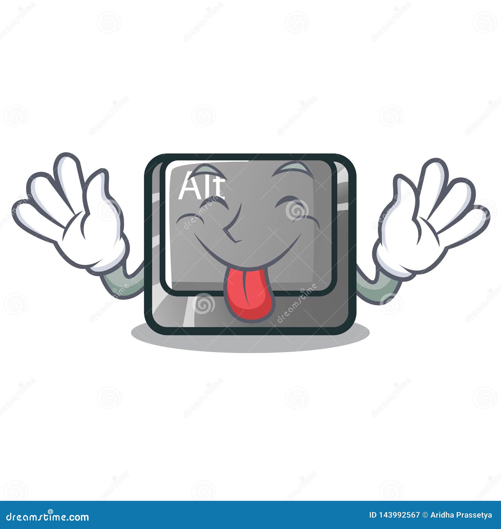 Tongue Out Button Page Down Installed On Cartoon Vector Illustration ...