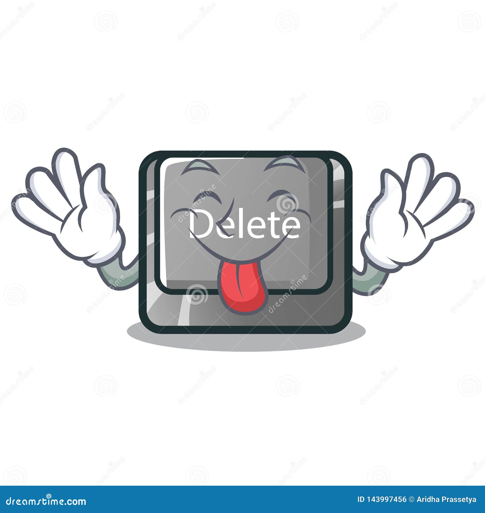 Tongue Out Delete Button Toys in Shape Cartoon Stock Vector ...