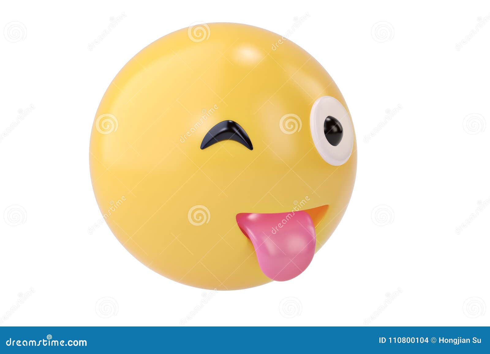 Tongue Out Emoticon.3D Illustration. Stock Illustration - Illustration ...