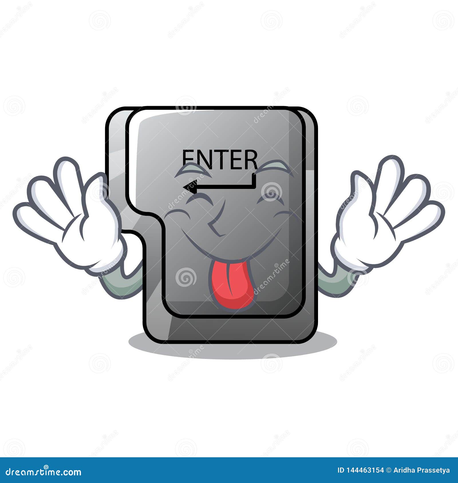 Tongue Out Enter Button Installed on Computer Cartoon Stock Vector ...