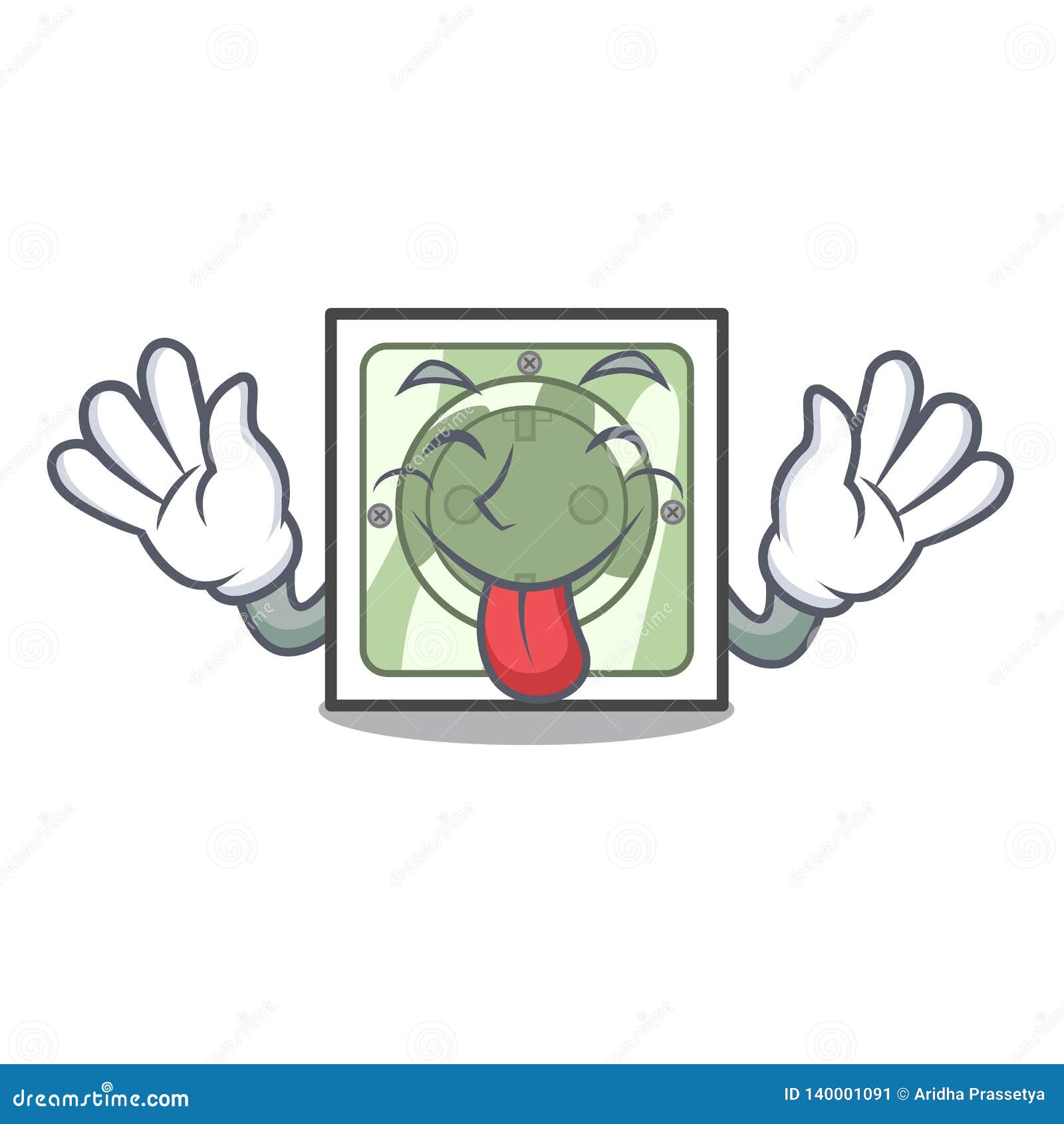 Tongue Out Power Socket Isolated with in Mascot Stock Vector ...