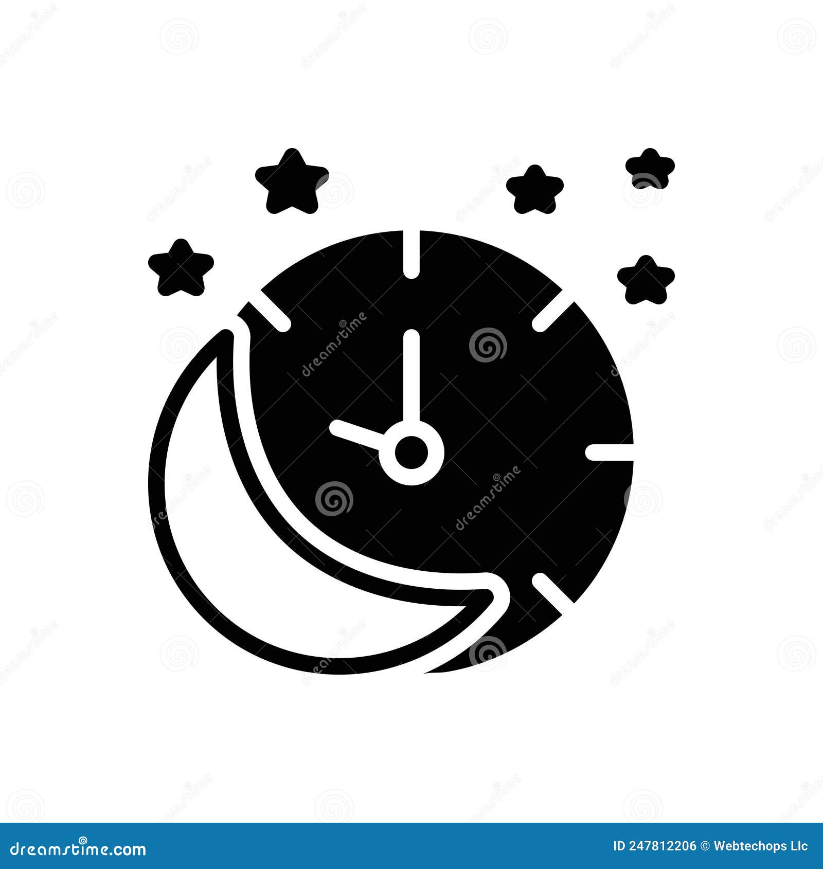 Black Solid Icon for Tonight, Evening and Moon Stock Vector ...