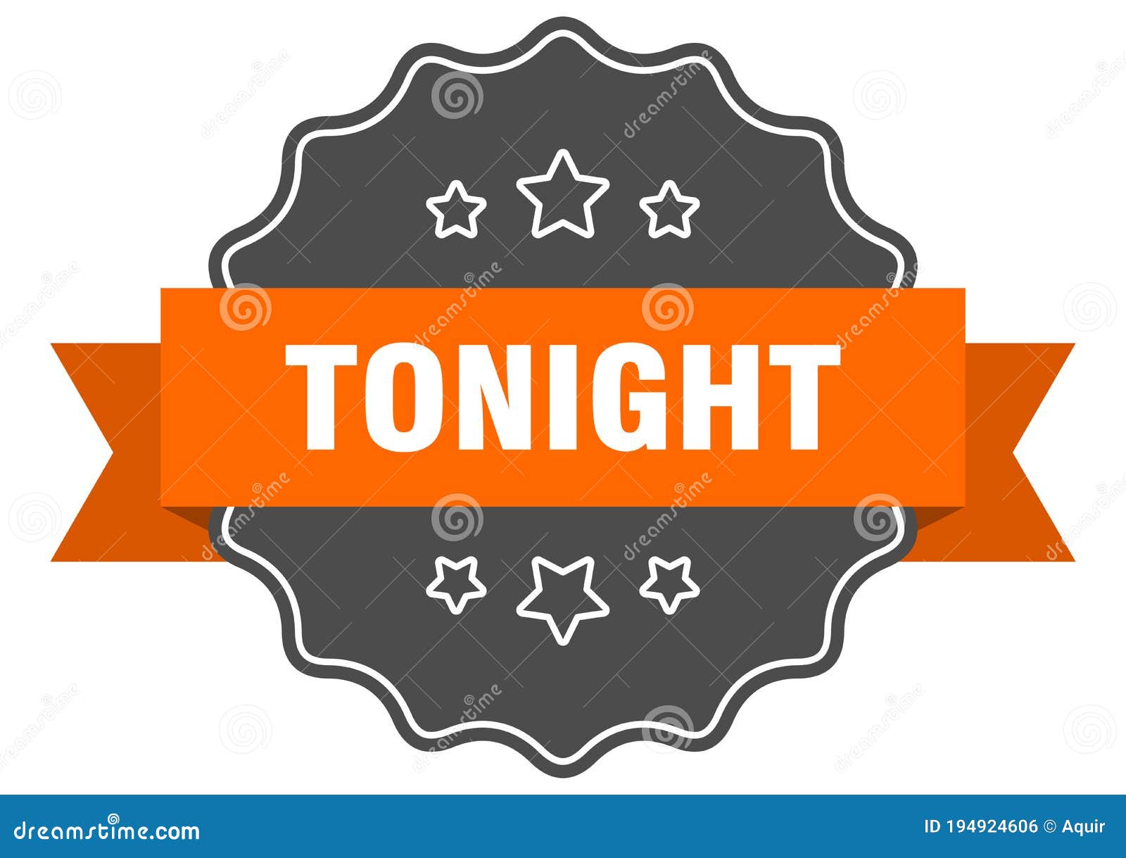 Tonight Label. Tonight Isolated Seal. Sticker. Sign Cartoon Vector ...