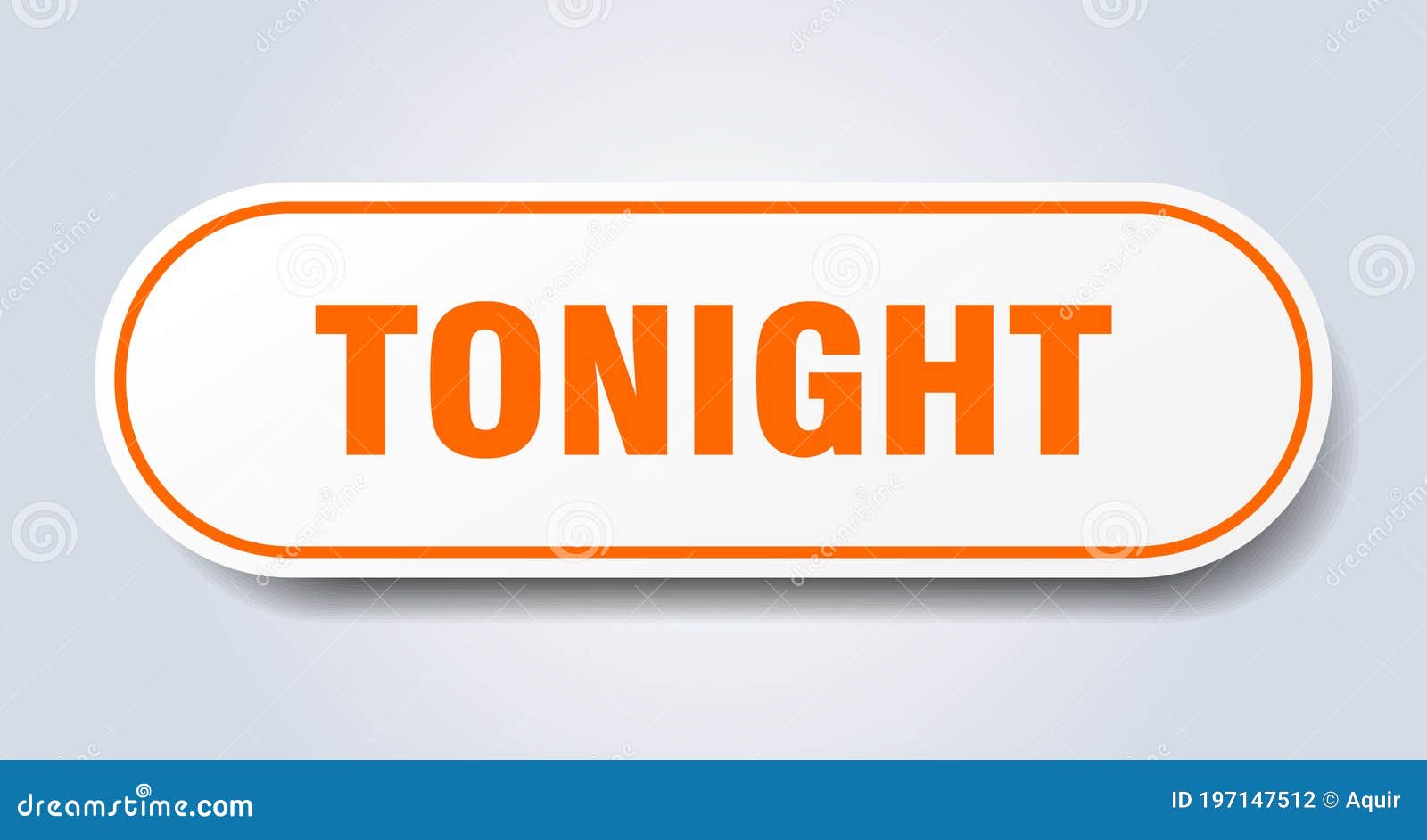 Tonight Button. Rounded Sign On White Background Vector Illustration ...