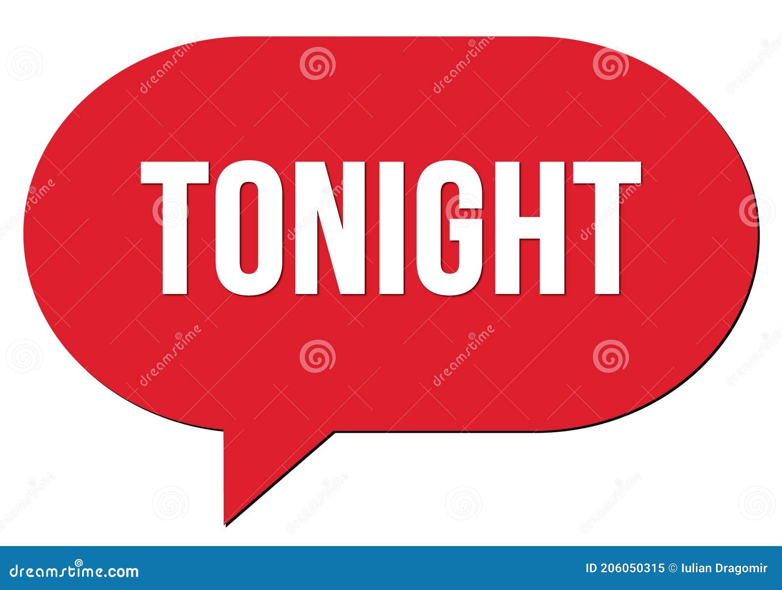 TONIGHT Text Written in a Red Speech Bubble Stock Illustration ...