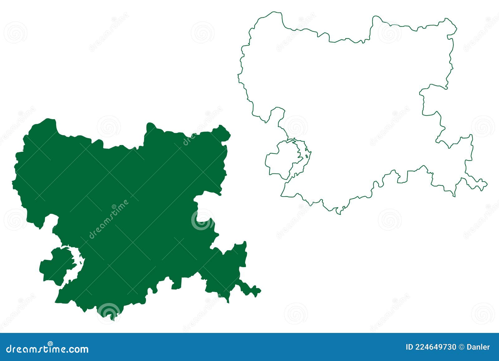 Tonk District Rajasthan State, Republic of India Map Vector ...