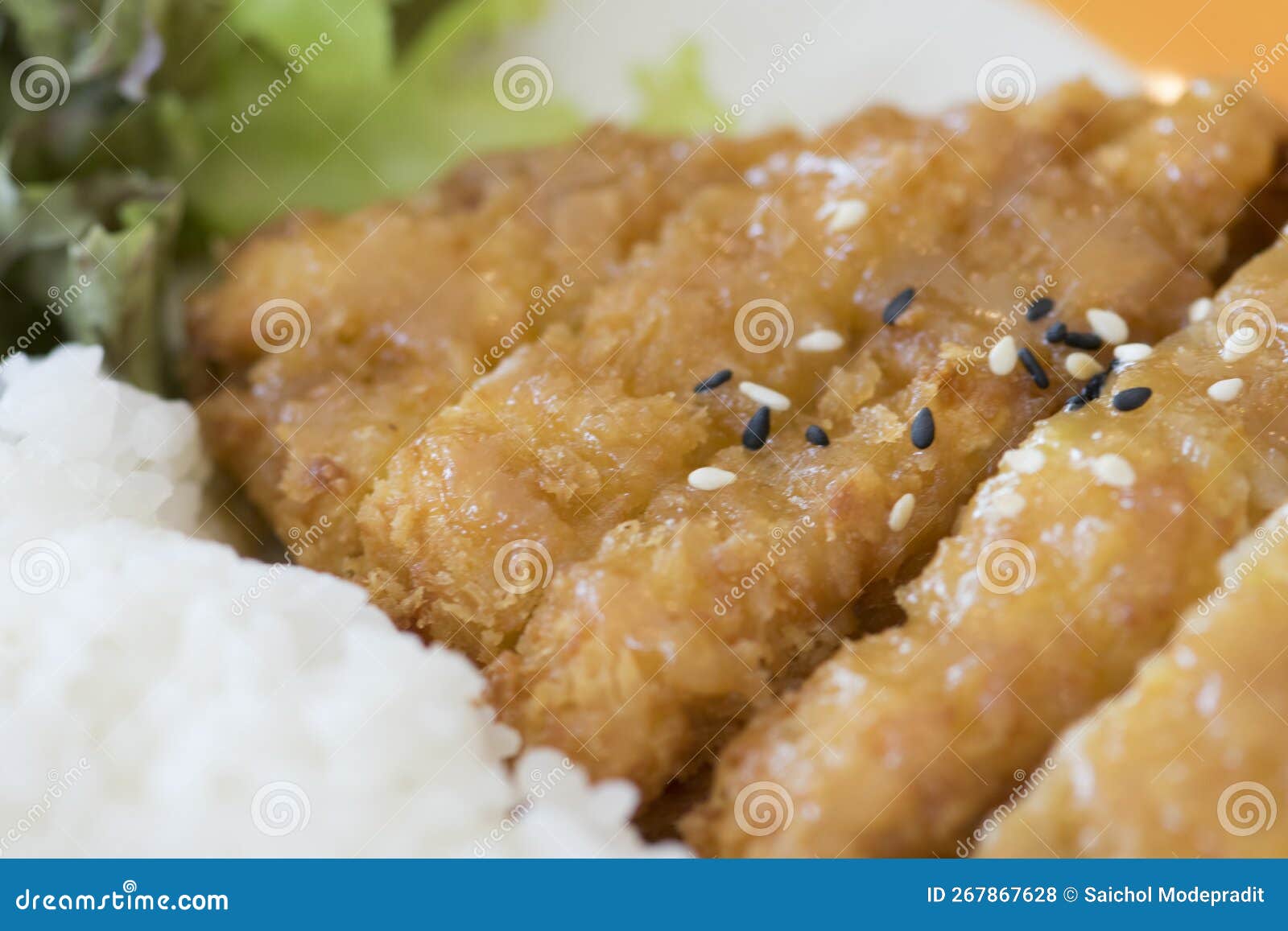Tonkatsu with Rice or Fried Pork Cutlet Stock Photo - Image of rice ...