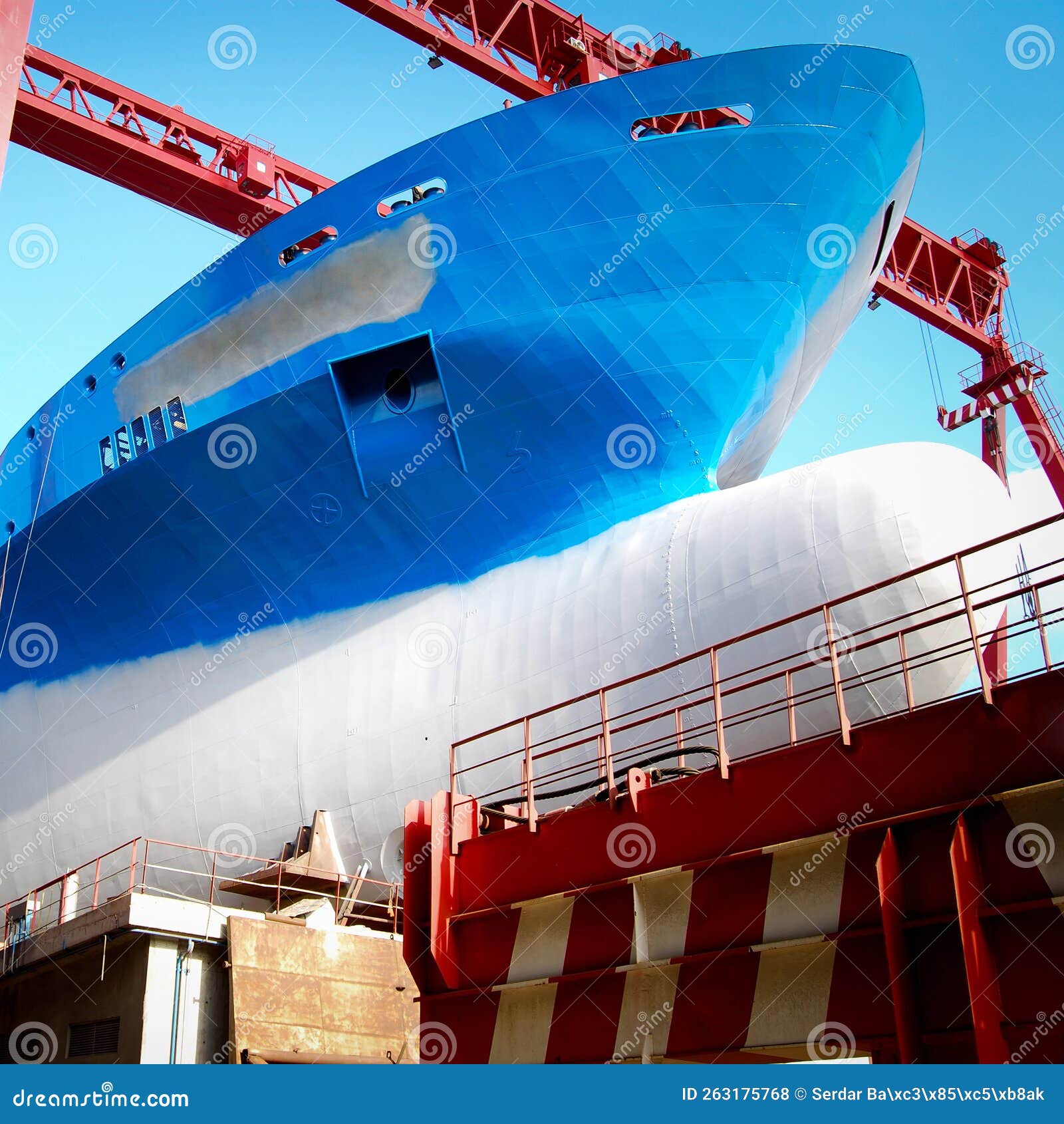 Tonnage Steel Ship is Under Construction in Shipyard, Shipbuilding ...