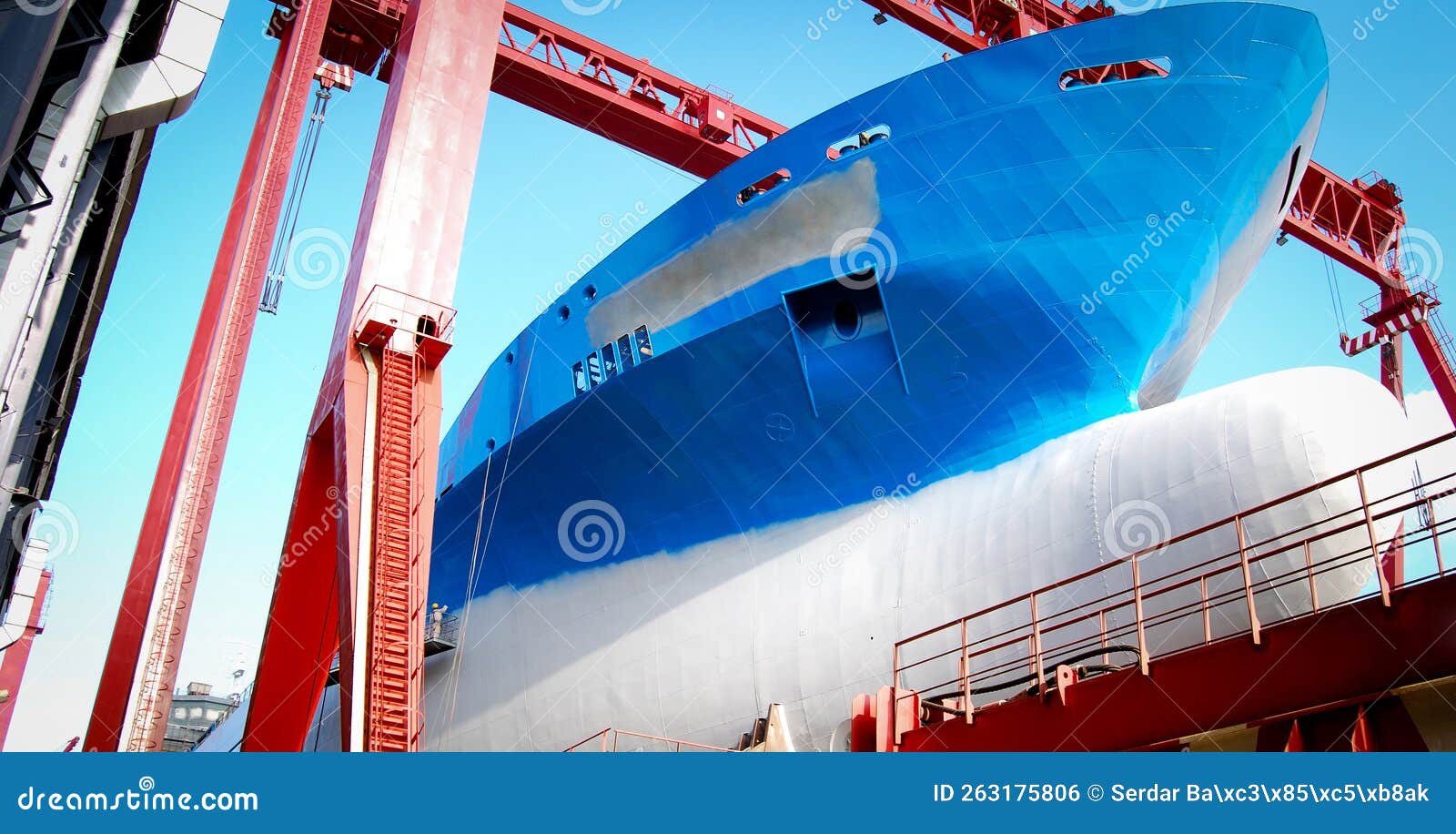 Tonnage Steel Ship is Under Construction in Shipyard, Shipbuilding ...