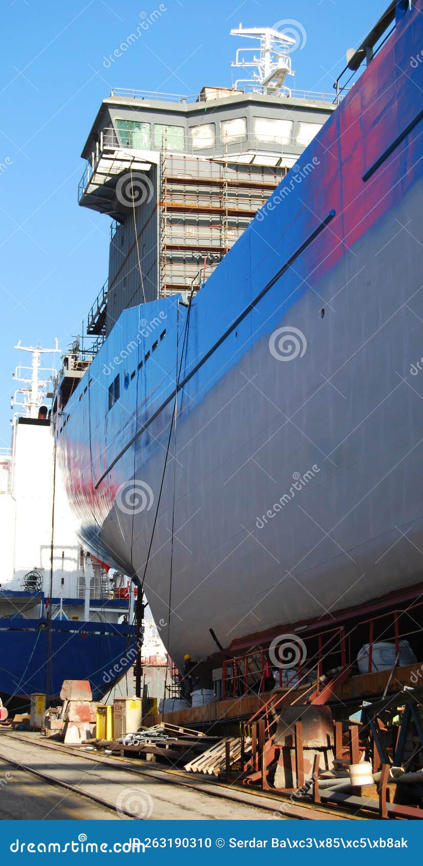 Tonnage Steel Ship is Under Construction in Shipyard, Shipbuilding ...