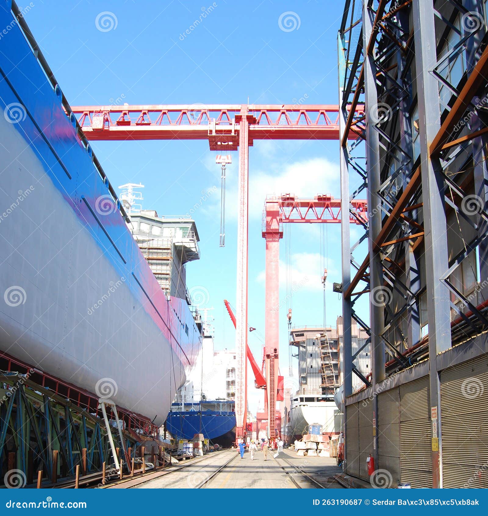 Tonnage Steel Ship is Under Construction in Shipyard, Shipbuilding ...