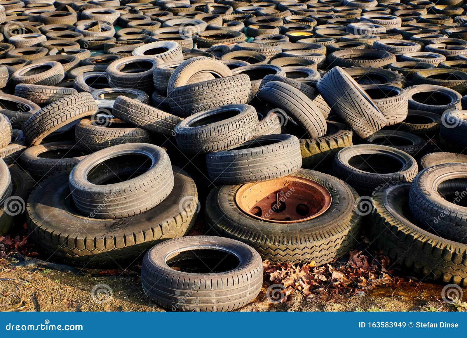 Tons of Old Used Tyres in a Mix Stock Image - Image of broke, rubber ...