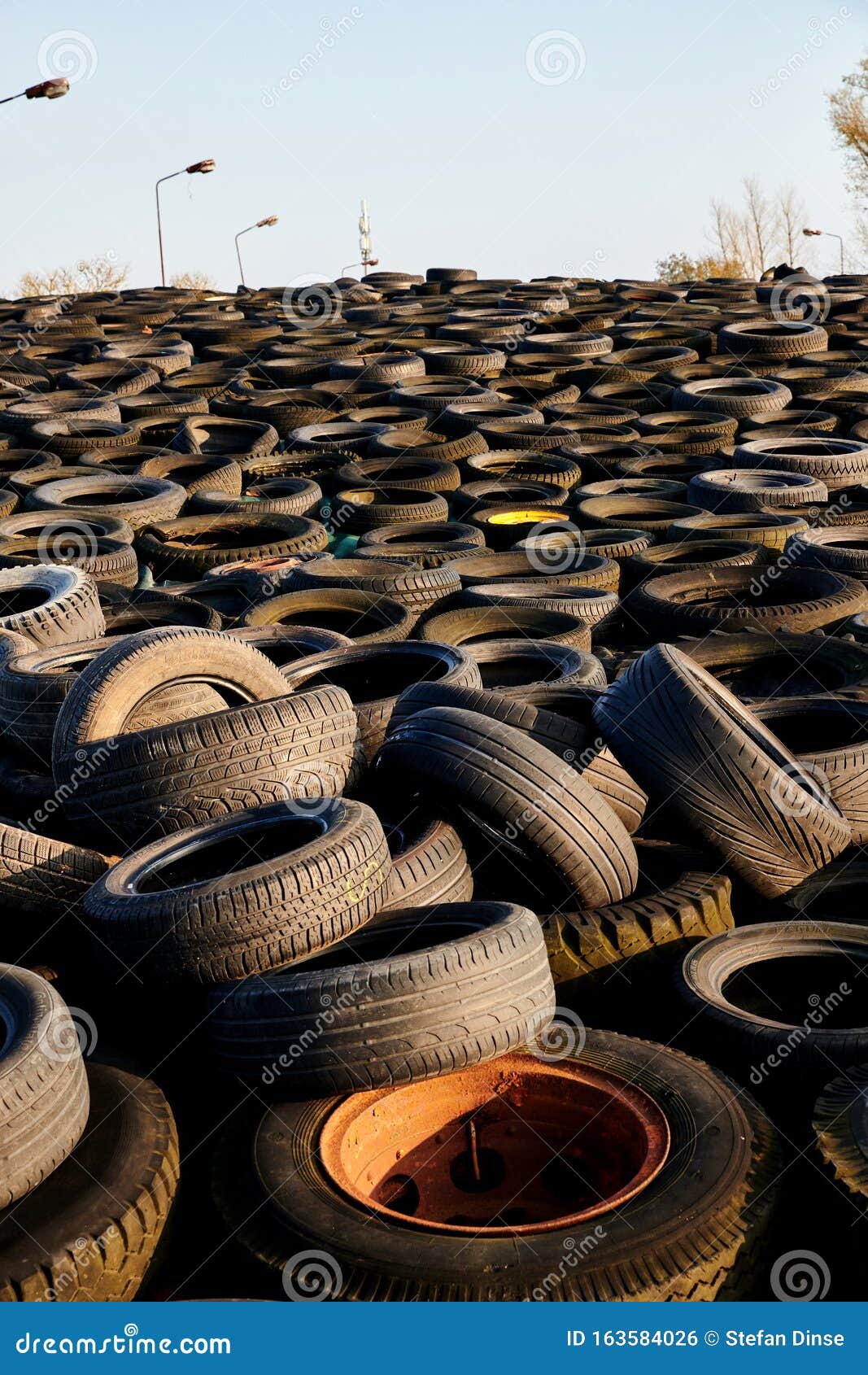 Tons of Old Used Tyres in a Mix Stock Photo - Image of industry, ring ...