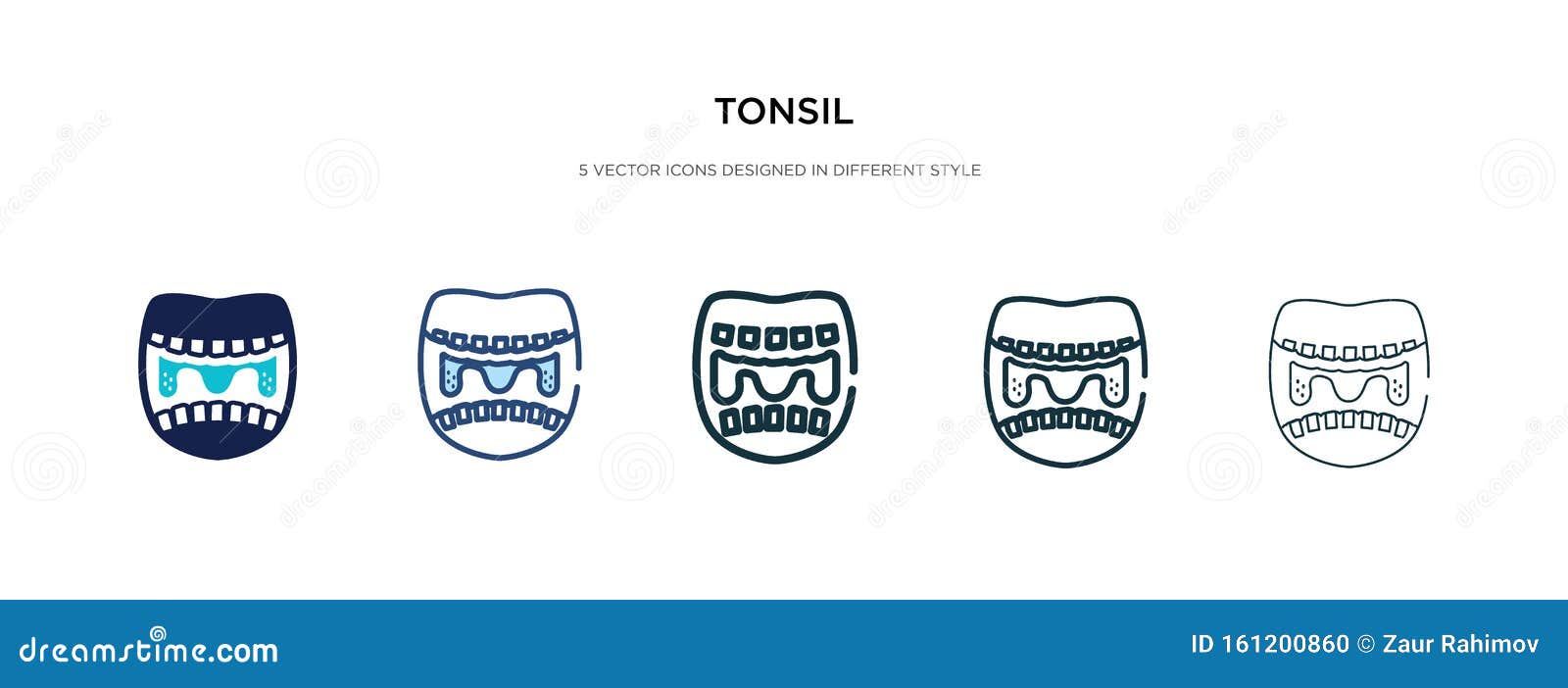 Tonsil Icon in Different Style Vector Illustration. Two Colored and ...