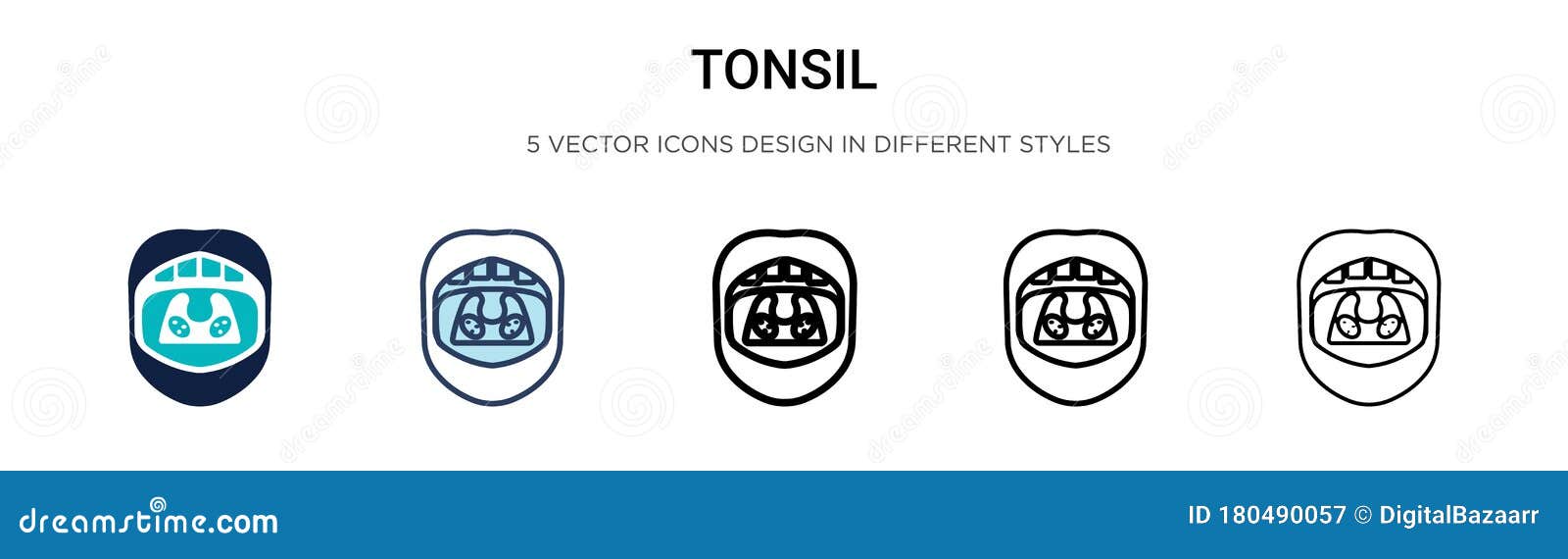 Tonsil Icon in Filled, Thin Line, Outline and Stroke Style. Vector ...
