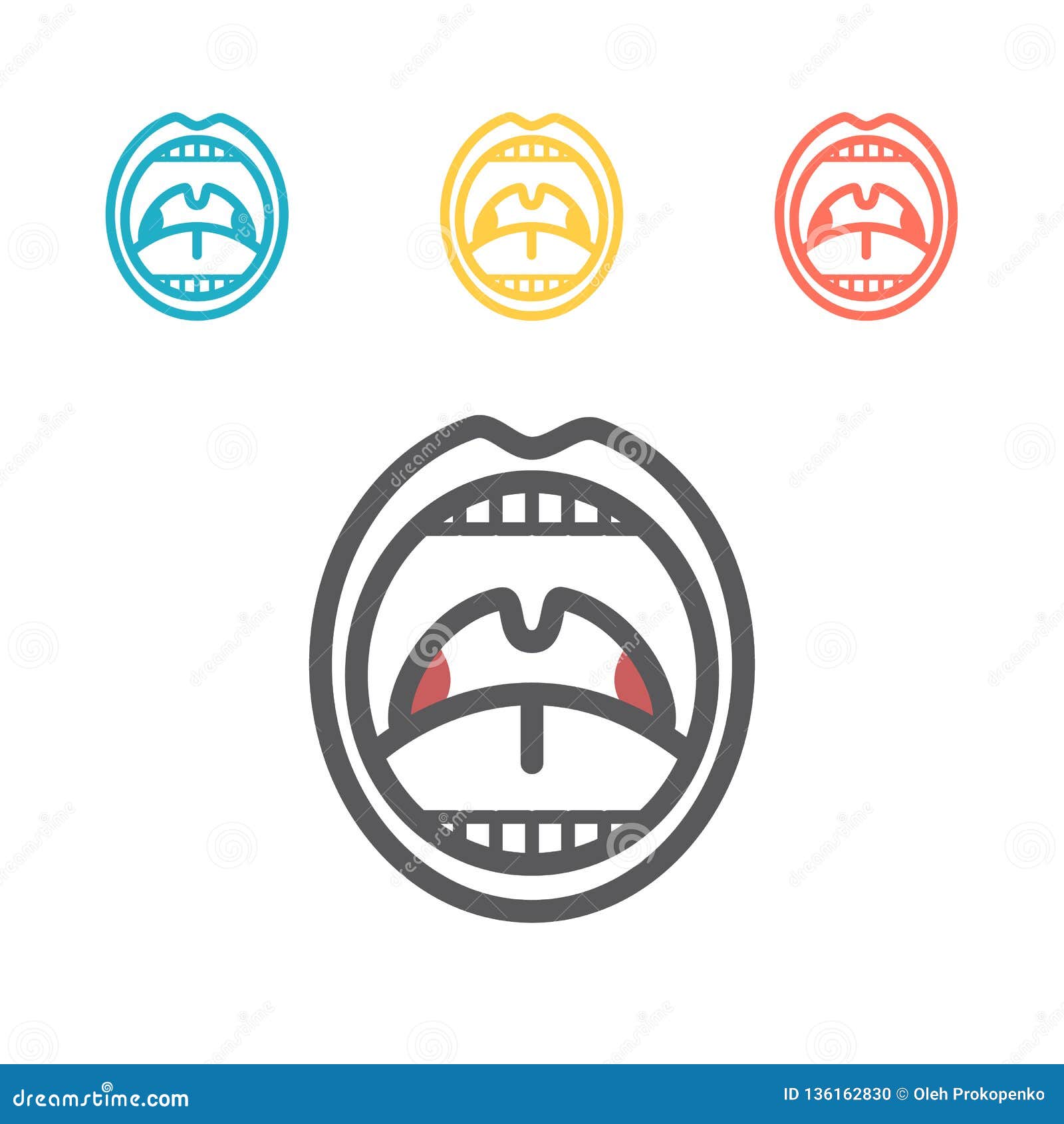 Tonsillitis. Line Icon. Vector Sign for Web Graphics. Stock Vector ...