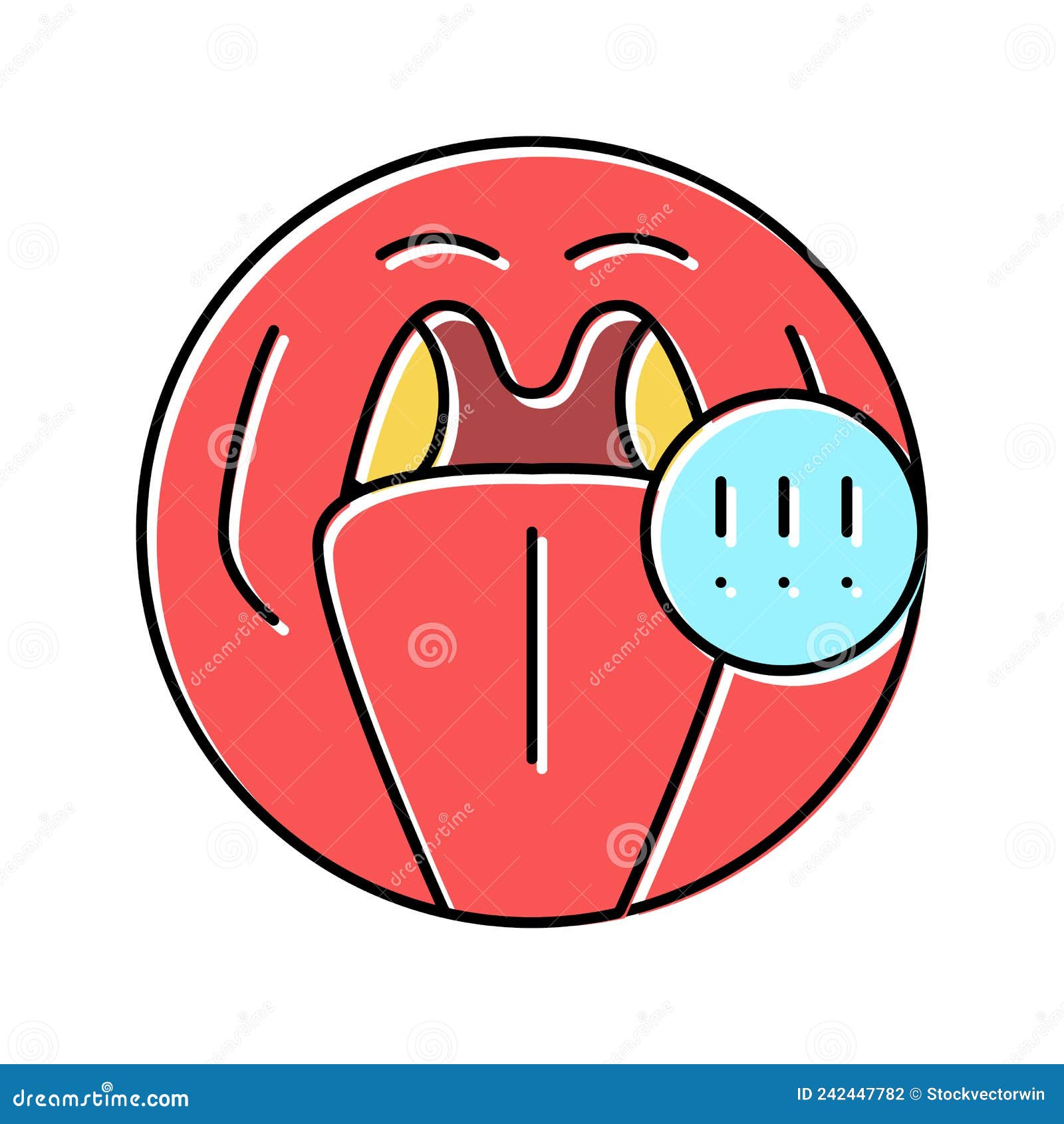 Tonsils Adenoid Problems Color Icon Vector Illustration Stock Vector ...