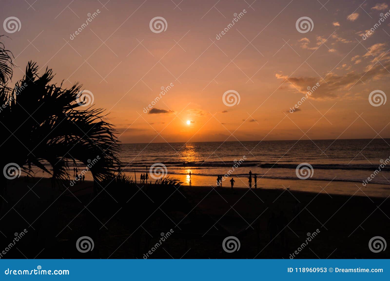 Sunset at the Beach of Tonsupa Stock Image - Image of beach, flowers ...