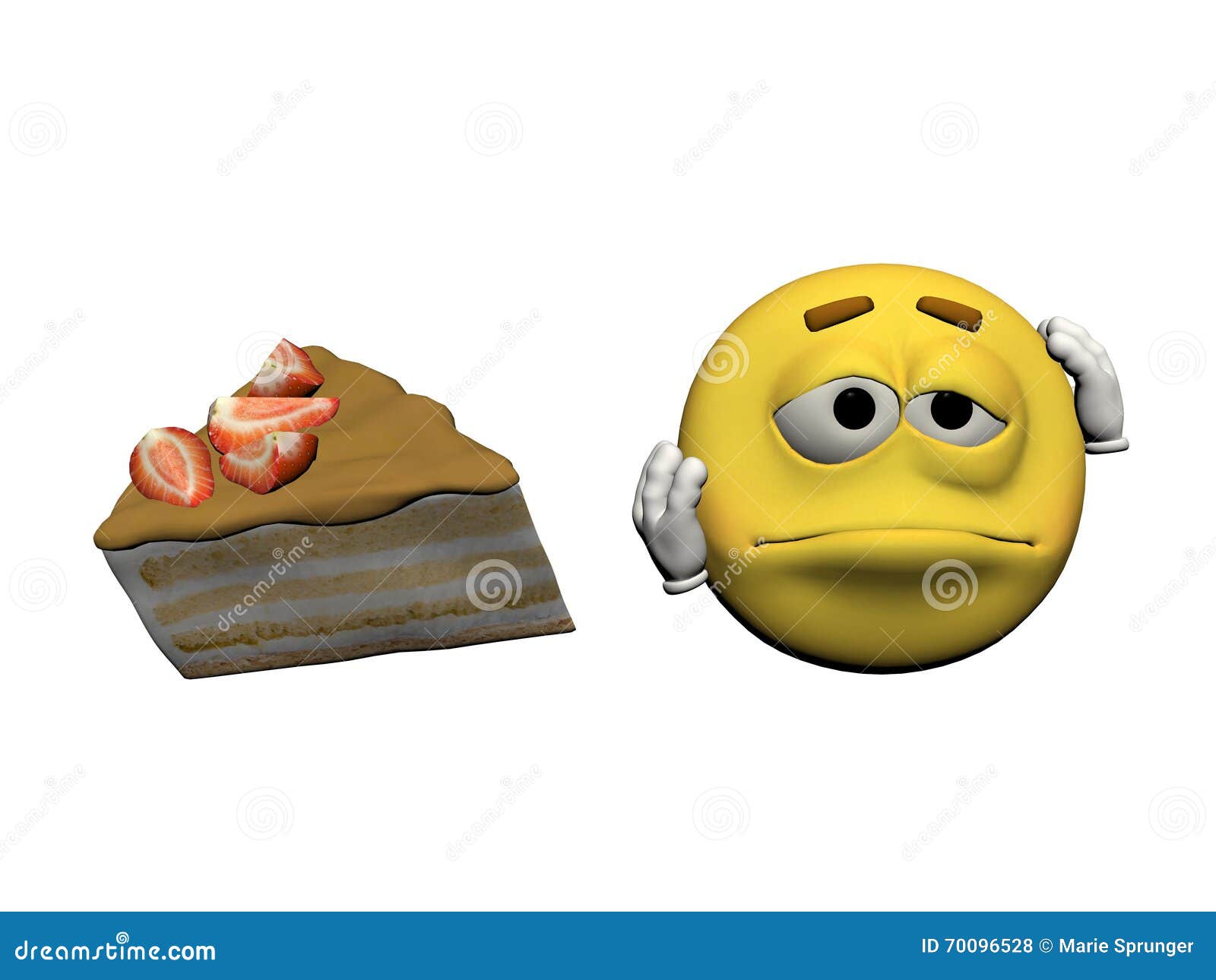Too Greedy Emoticon - 3d Render Stock Illustration - Illustration of ...