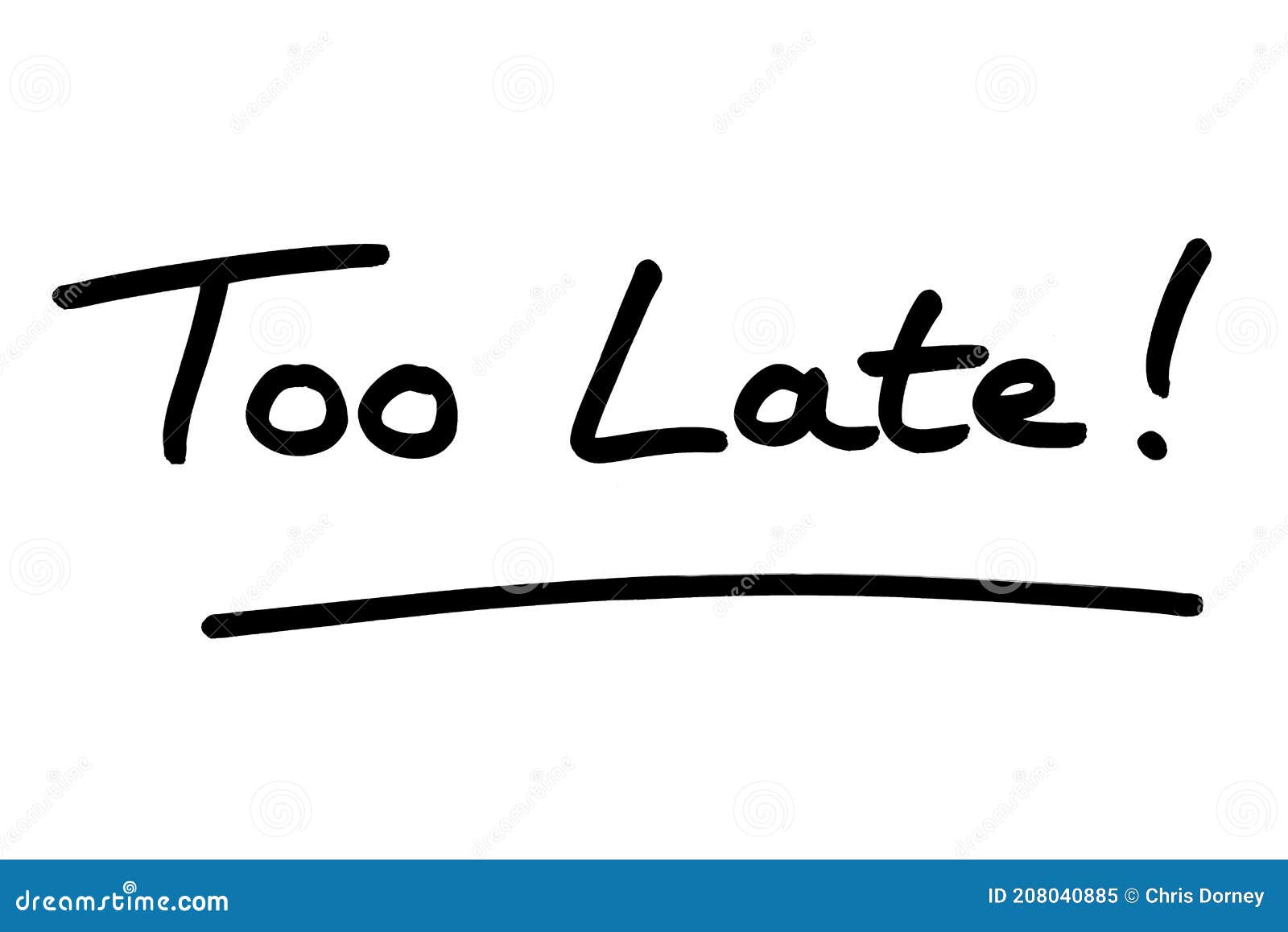 Too Late stock illustration. Illustration of progress - 208040885