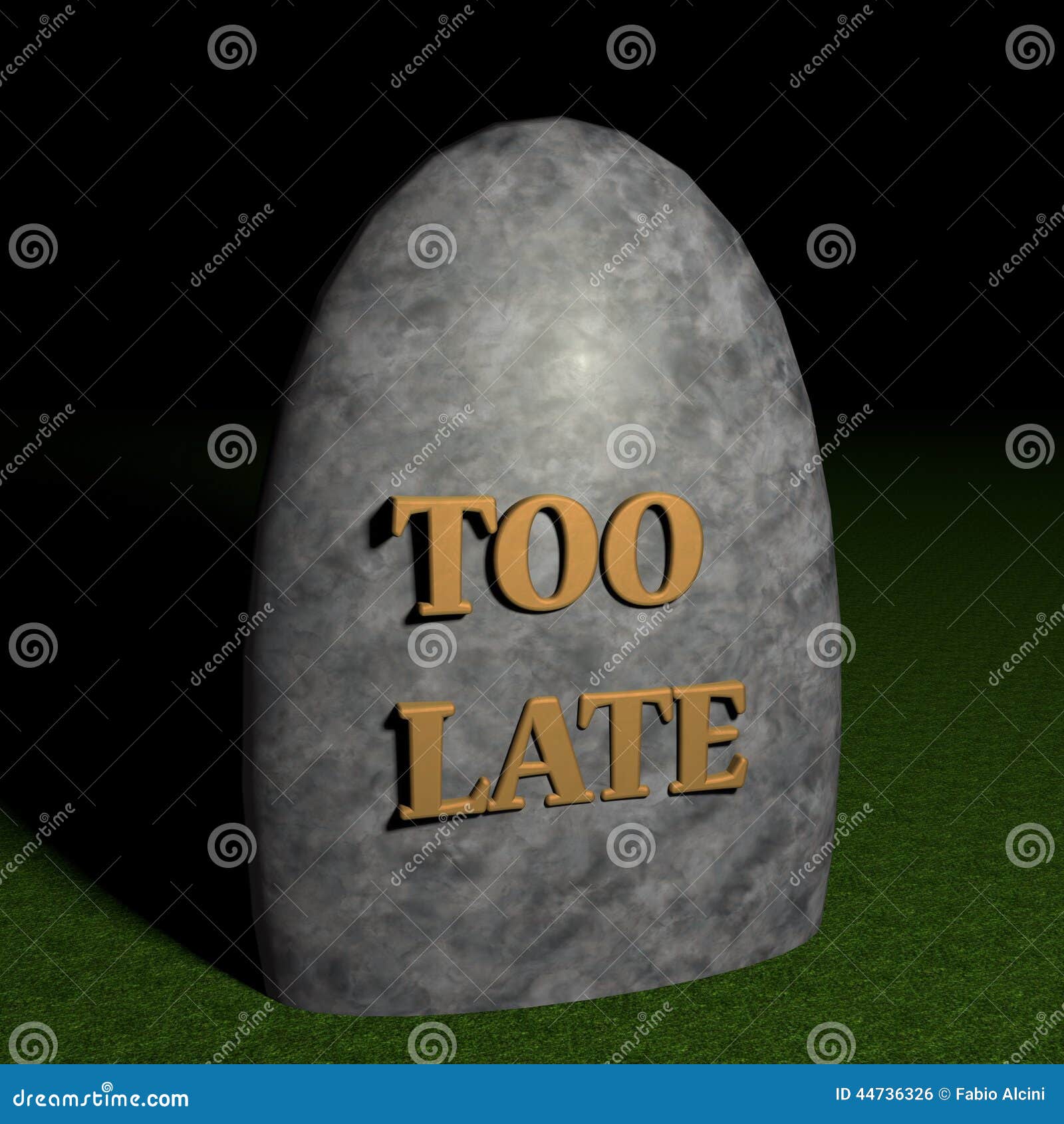 Too late stock illustration. Illustration of tomb, cross - 44736326