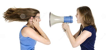 Too loud stock image. Image of girl, hair, blonde, businessman - 10514901