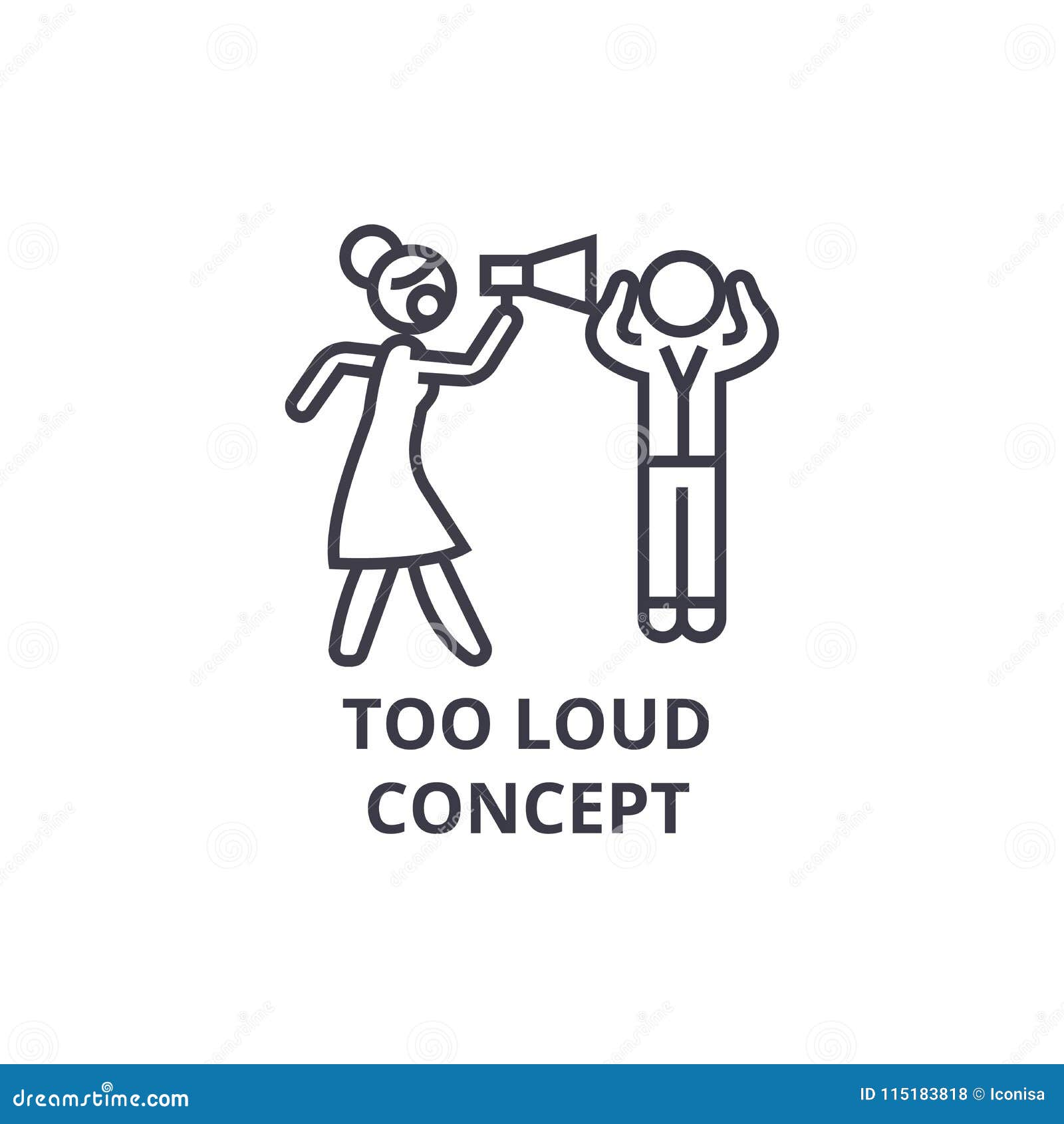 Too Loud Concept Thin Line Icon, Sign, Symbol, Illustation, Linear ...