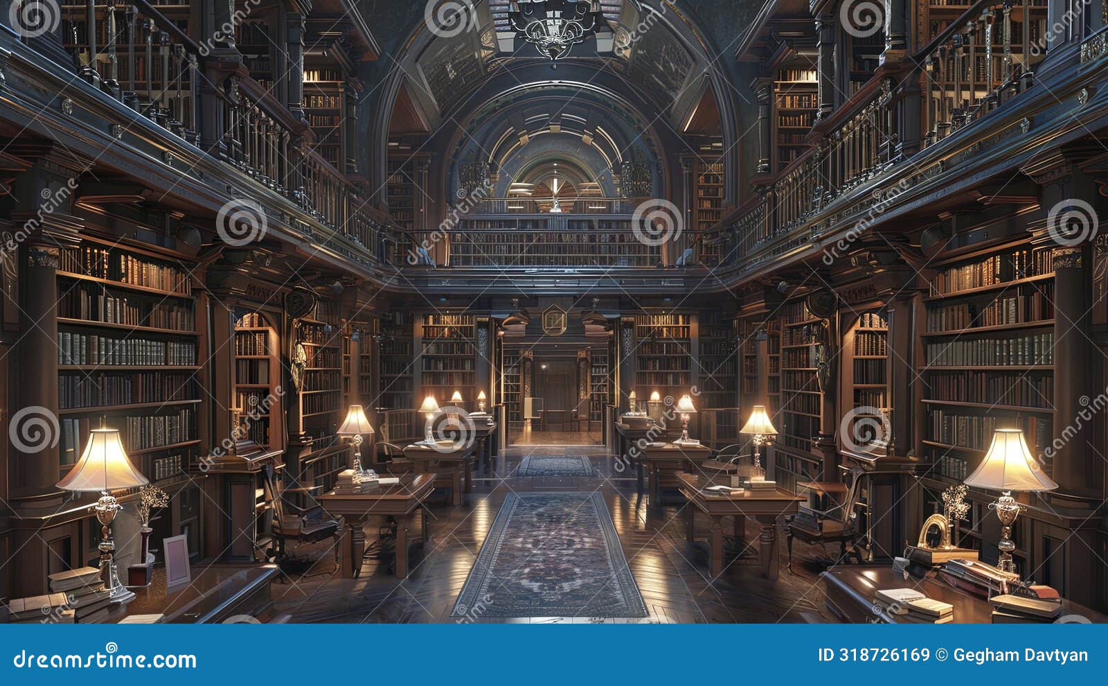 Too Many Books in the Library, Library Inside, Modern Library Interior ...