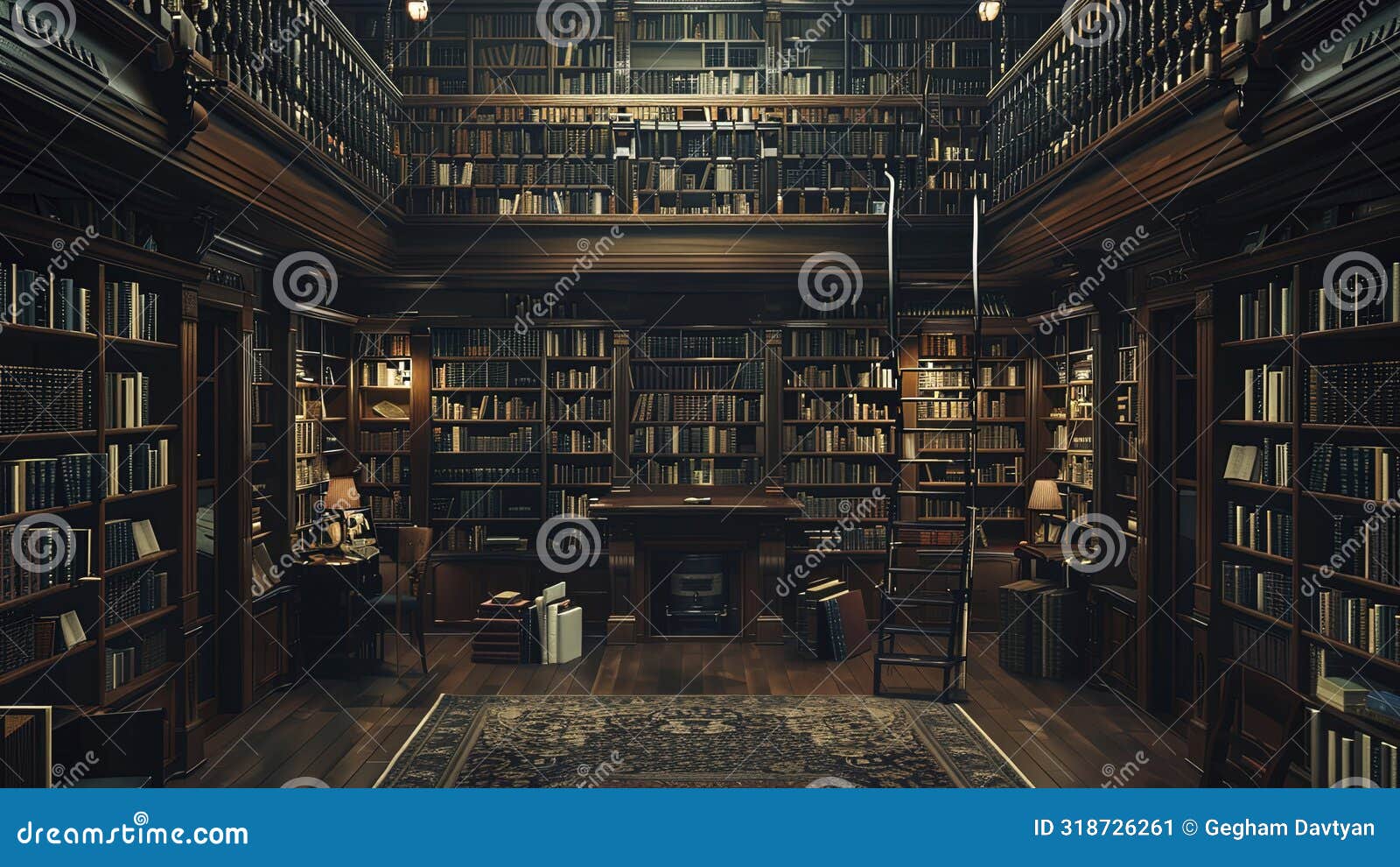 Too Many Books in the Library, Library Inside, Modern Library Interior ...