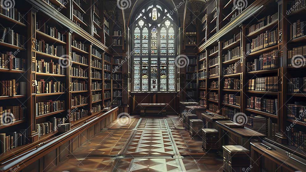 Too Many Books in the Library, Library Inside, Modern Library Interior ...