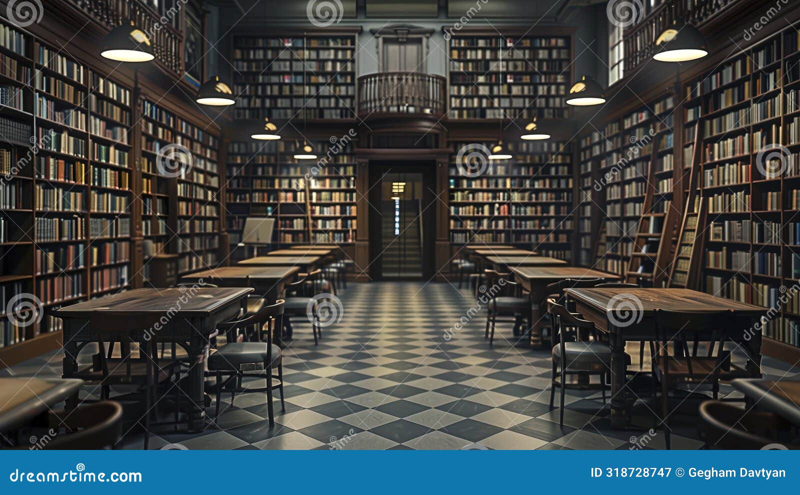 Too Many Books in the Library, Library Inside, Modern Library Interior ...