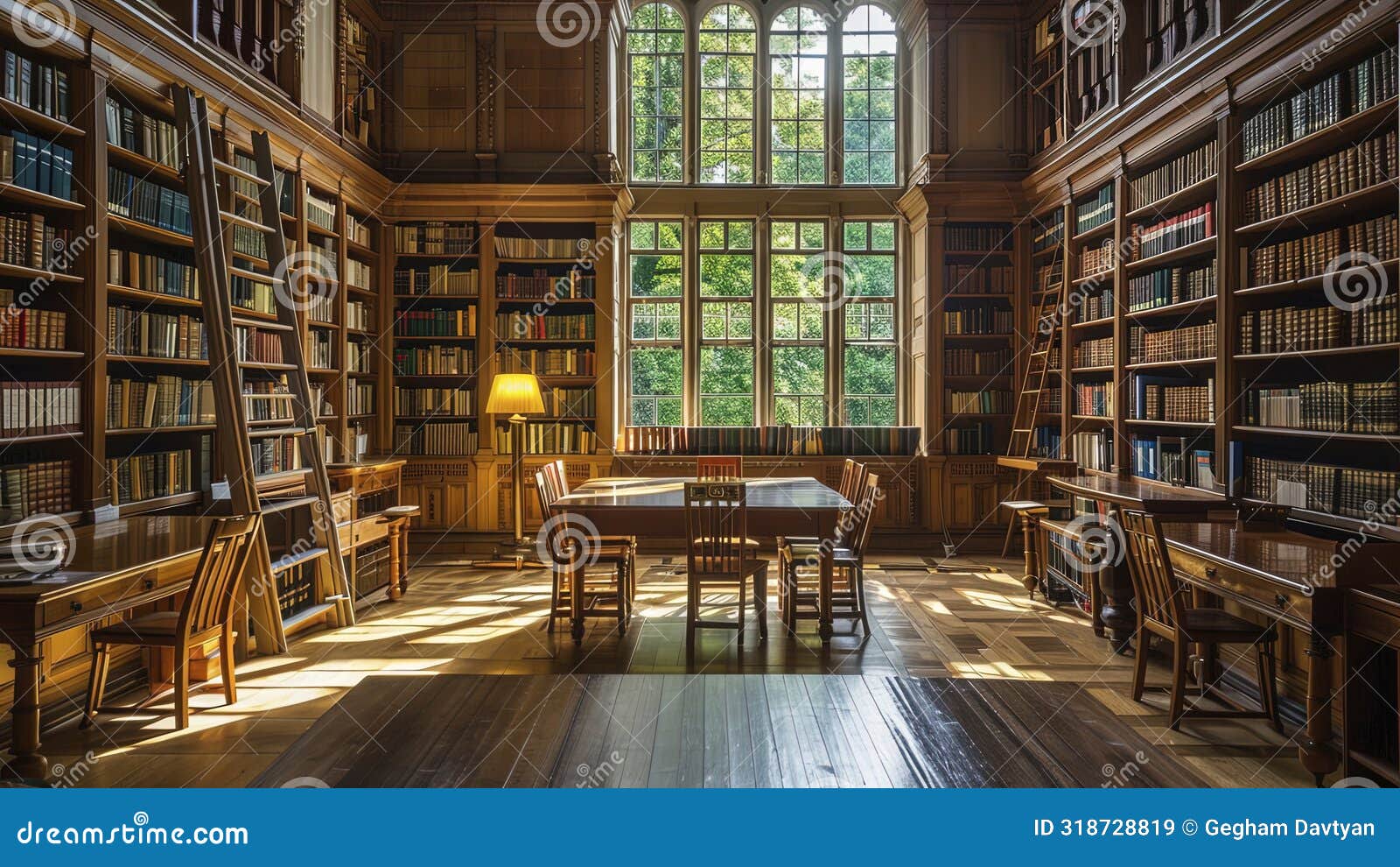 Too Many Books in the Library, Library Inside, Modern Library Interior ...