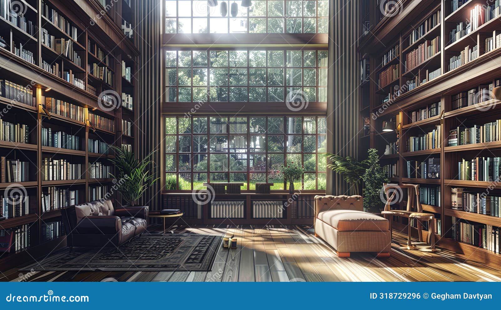 Too Many Books in the Library, Library Inside, Modern Library Interior ...