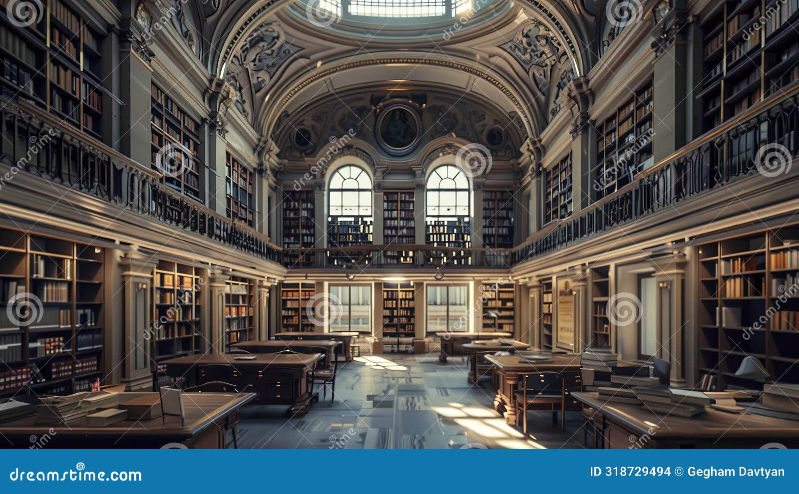 Too Many Books in the Library, Library Inside, Modern Library Interior ...