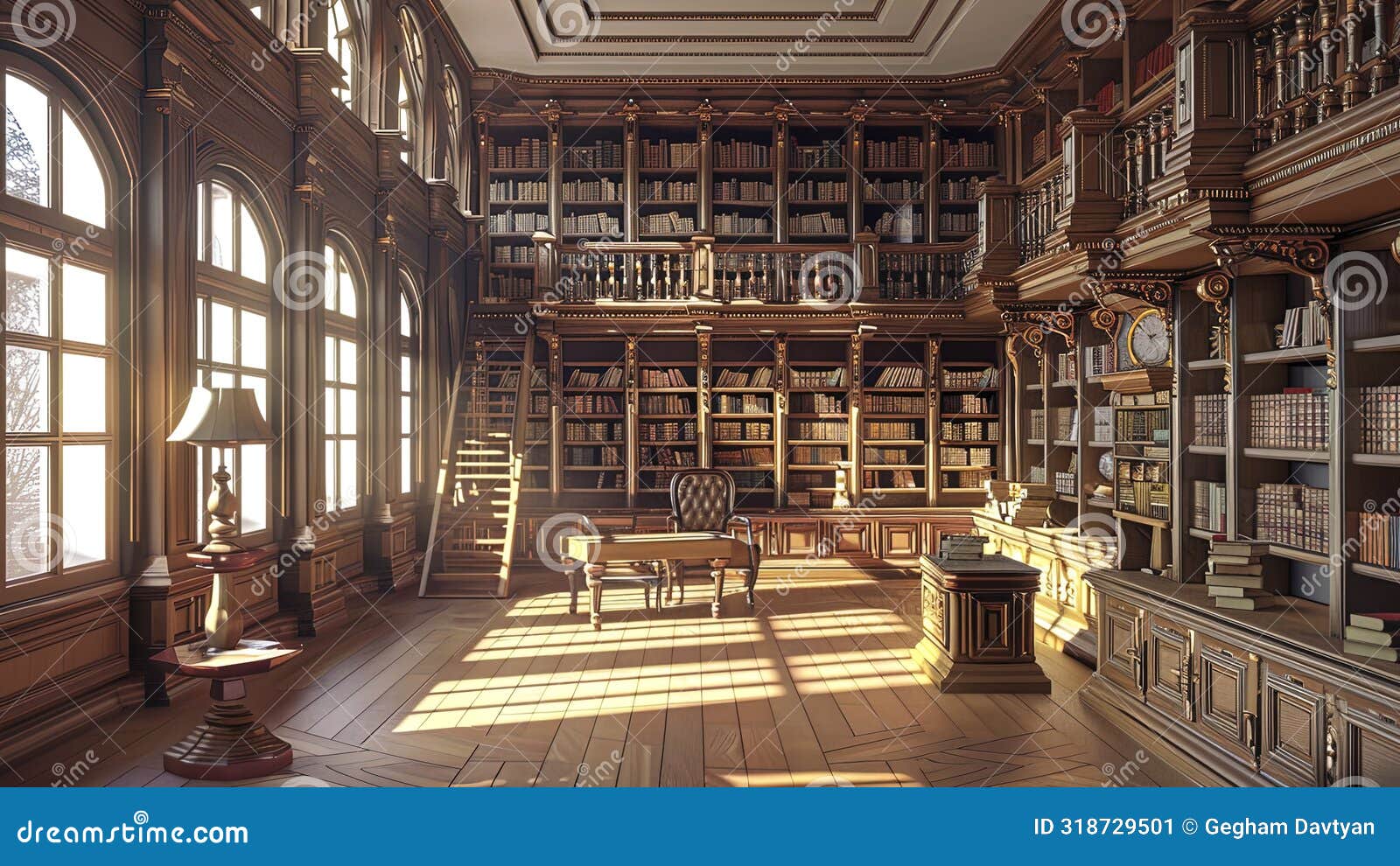 Too Many Books in the Library, Library Inside, Modern Library Interior ...