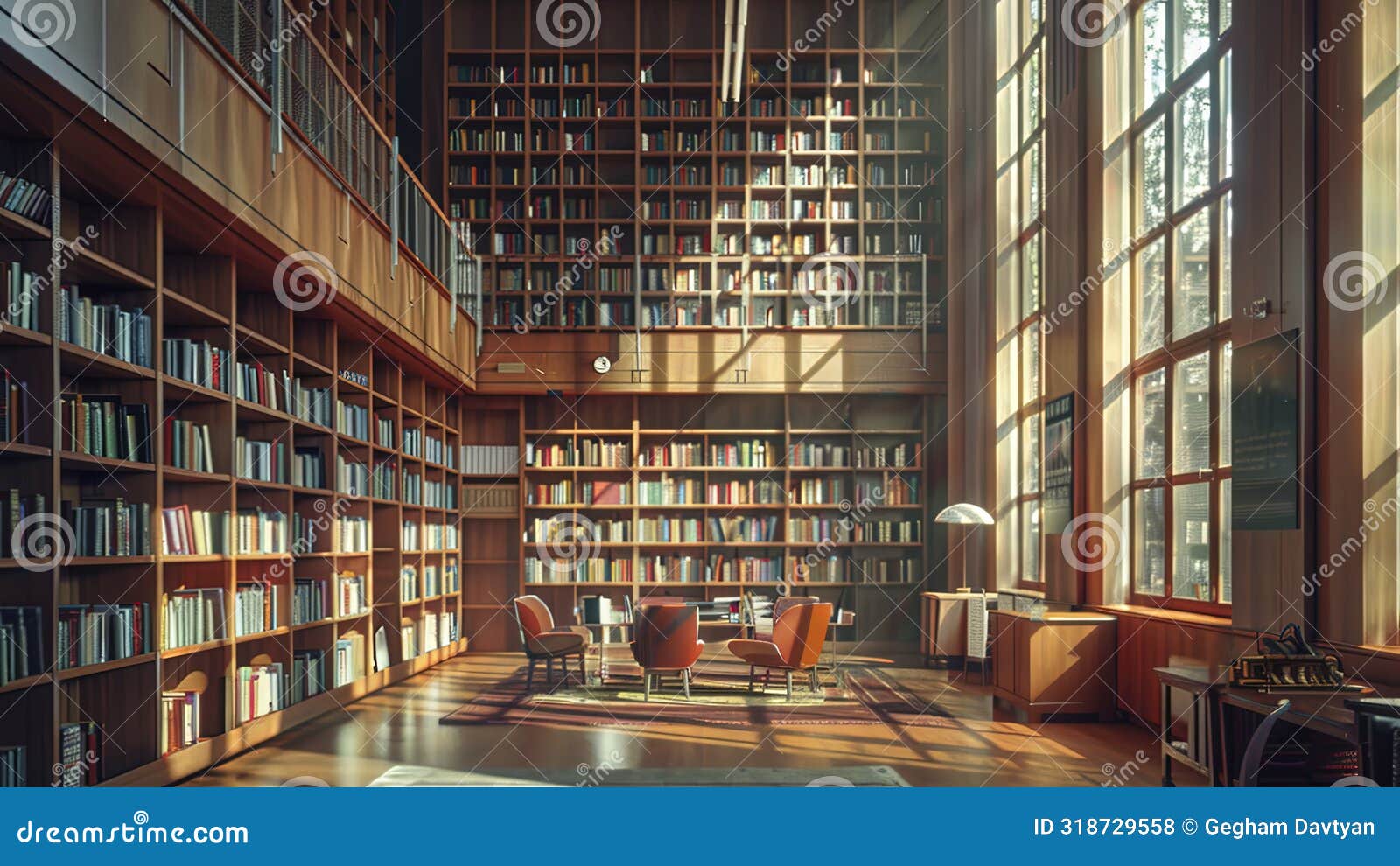 Too Many Books in the Library, Library Inside, Modern Library Interior ...