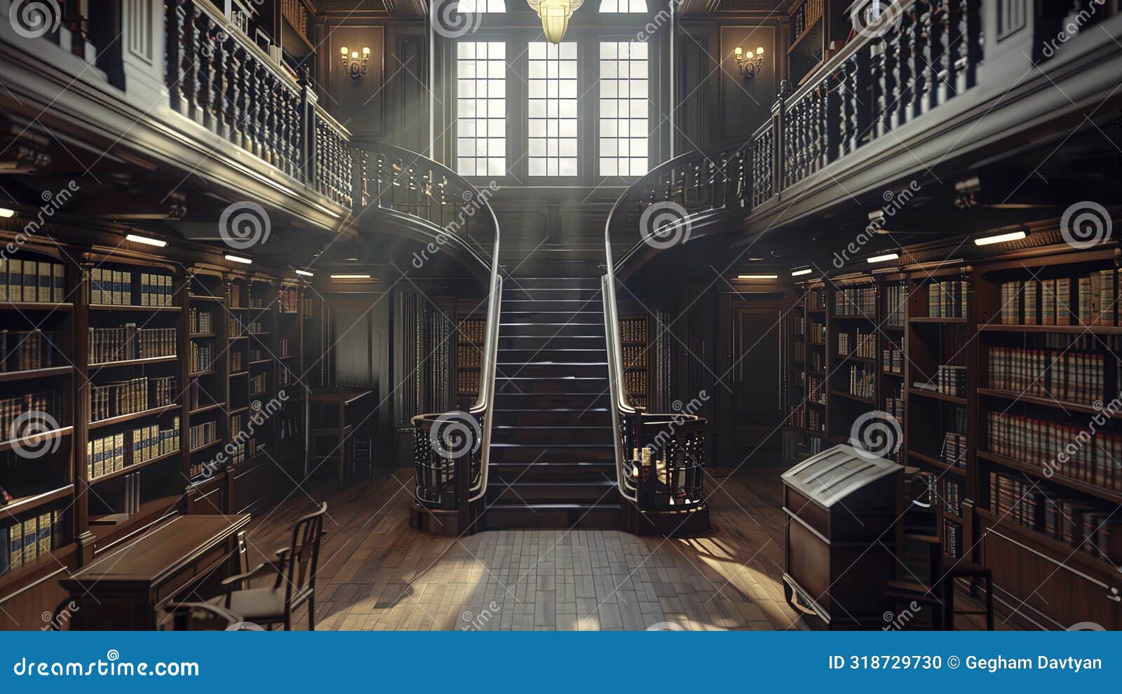 Too Many Books in the Library, Library Inside, Modern Library Interior ...