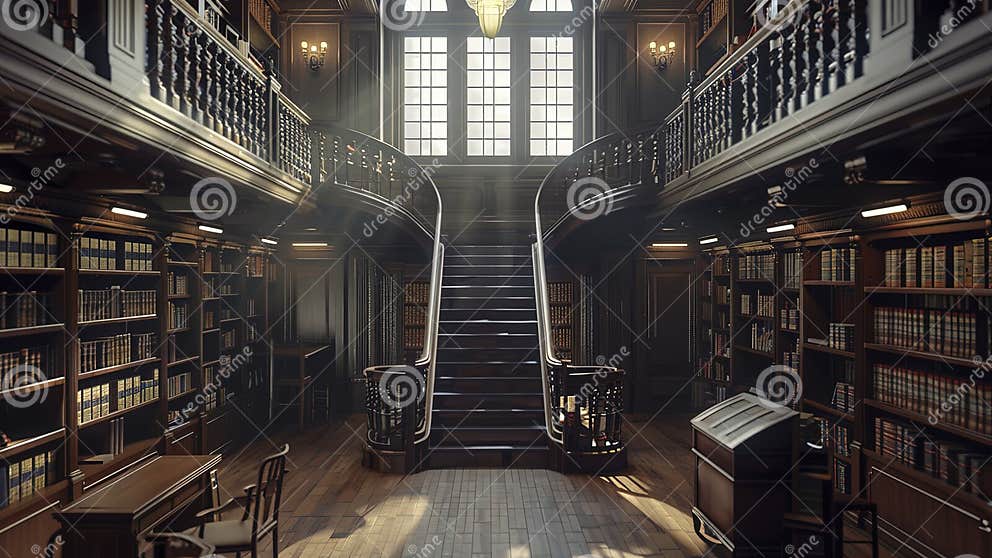 Too Many Books in the Library, Library Inside, Modern Library Interior ...