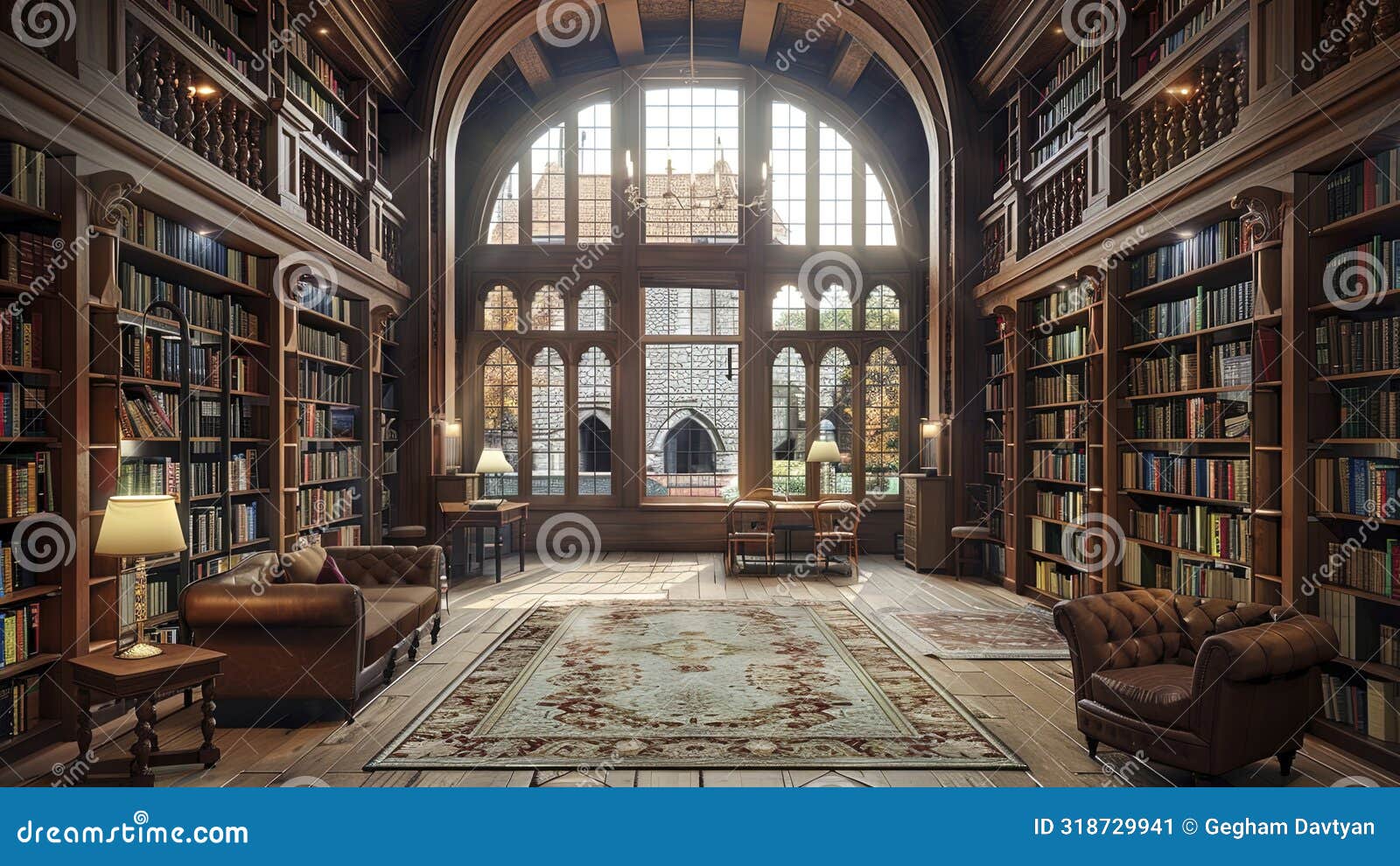 Too Many Books in the Library, Library Inside, Modern Library Interior ...