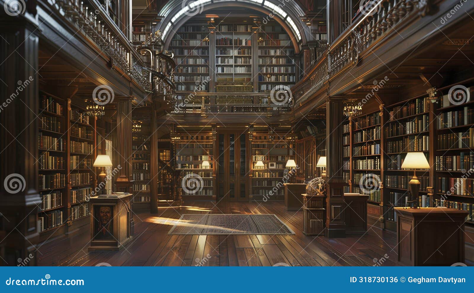 Too Many Books in the Library, Library Inside, Modern Library Interior ...