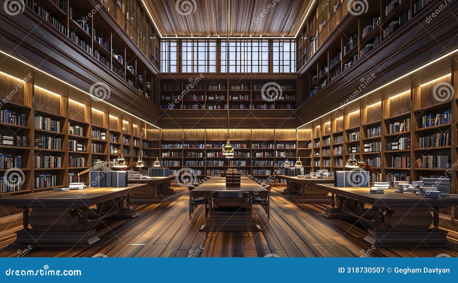 Too Many Books in the Library, Library Inside, Modern Library Interior ...